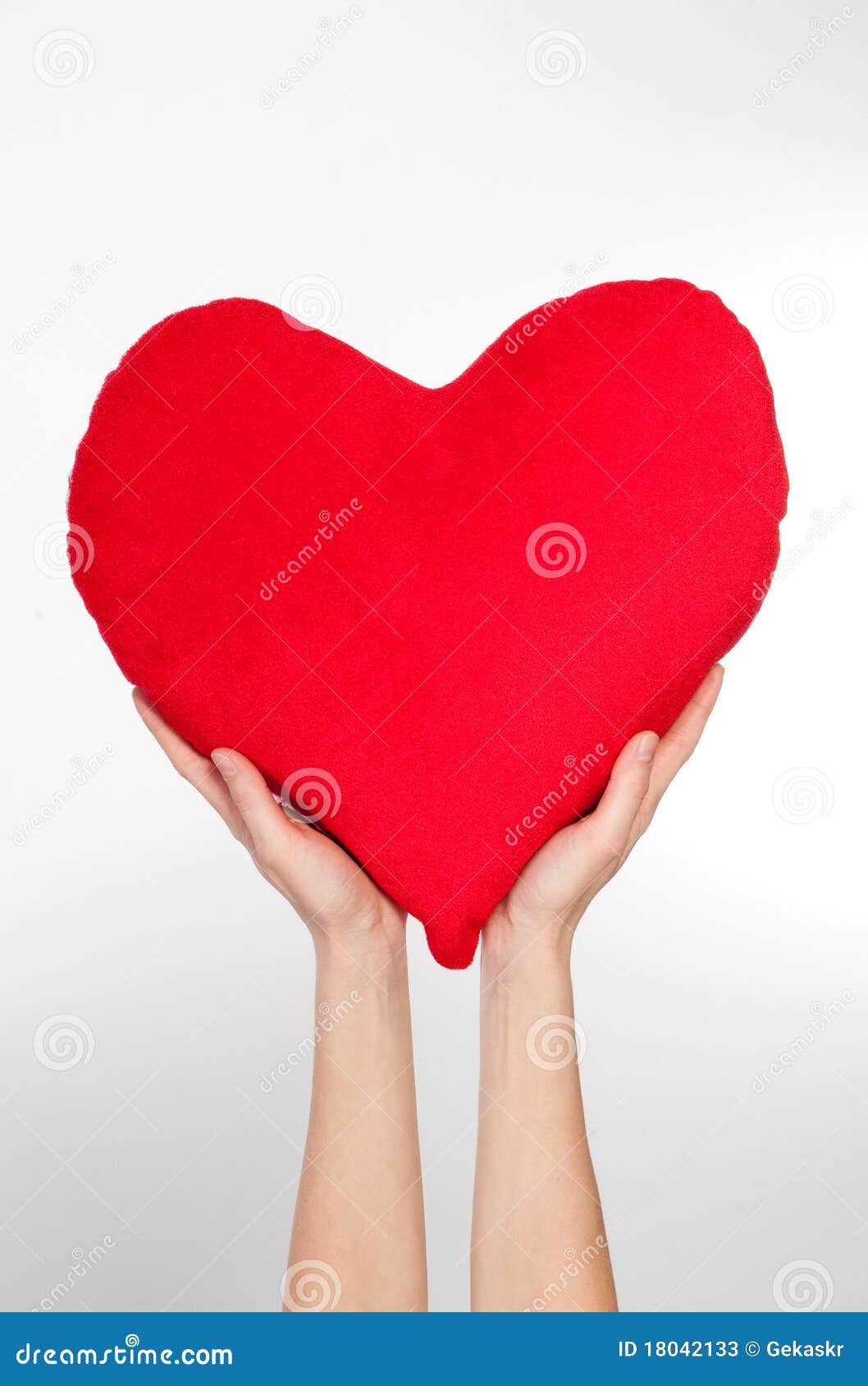 Red heart in the hands stock image. Image of isolated - 18042133