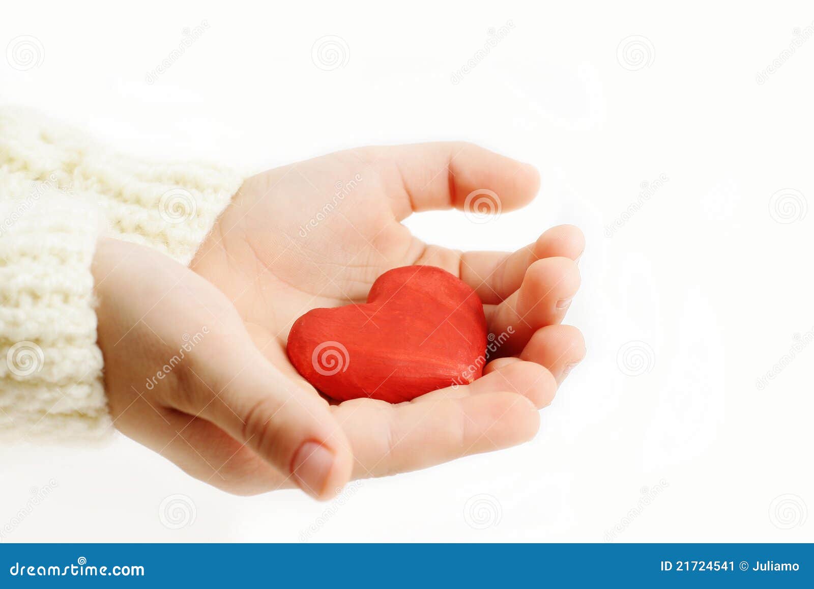 Red heart in the hands stock image. Image of tenderness - 21724541