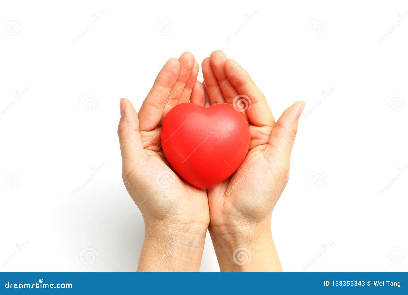Red heart in hands stock image. Image of background - 138355343