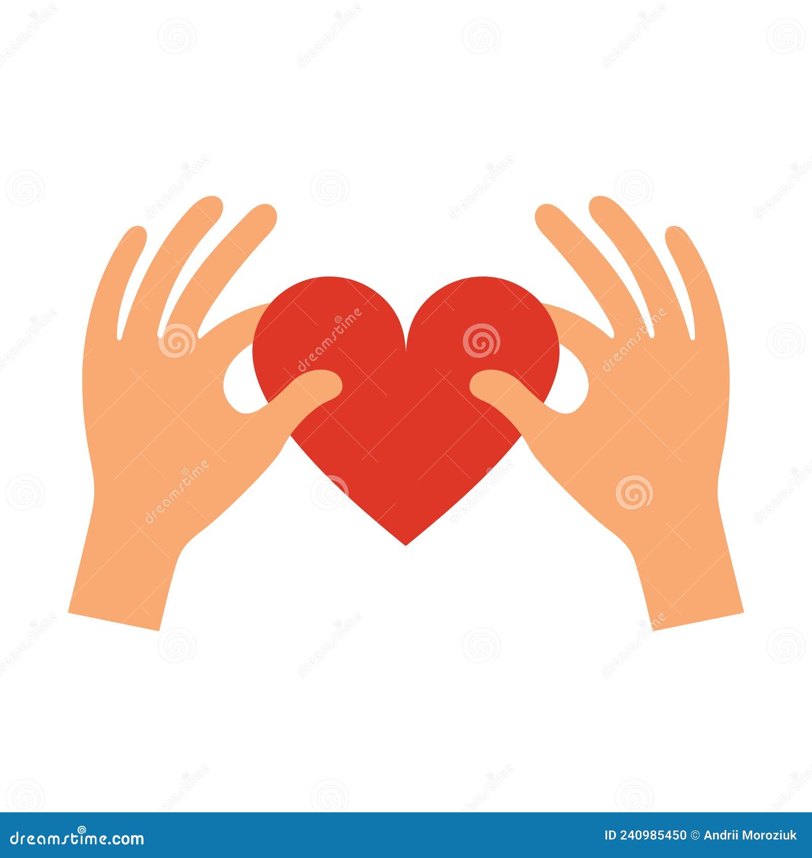 Red Heart in Hands. Vector Illustration Stock Illustration ...
