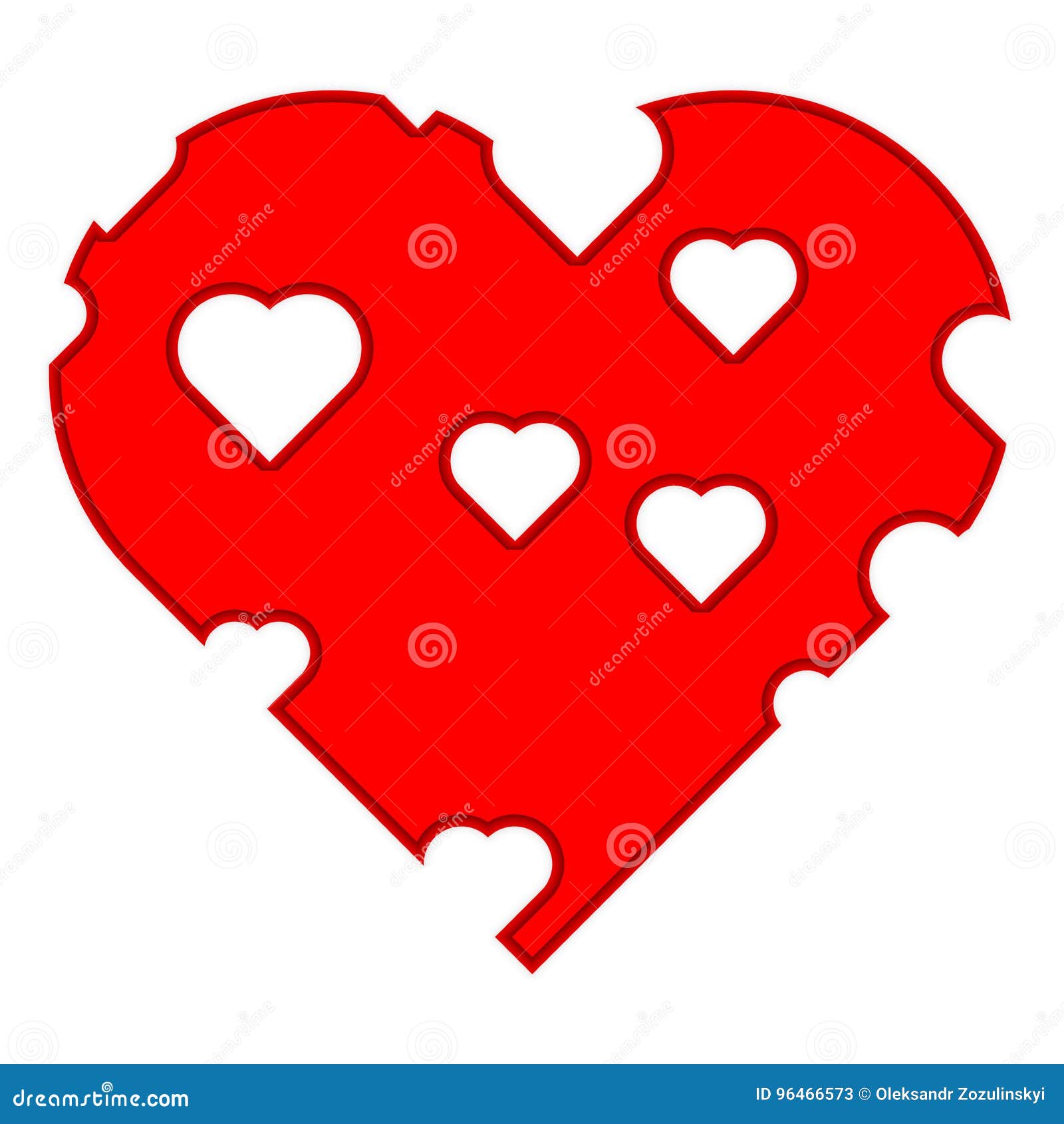 Red Heart with Holes Vector Stock Vector - Illustration of background ...