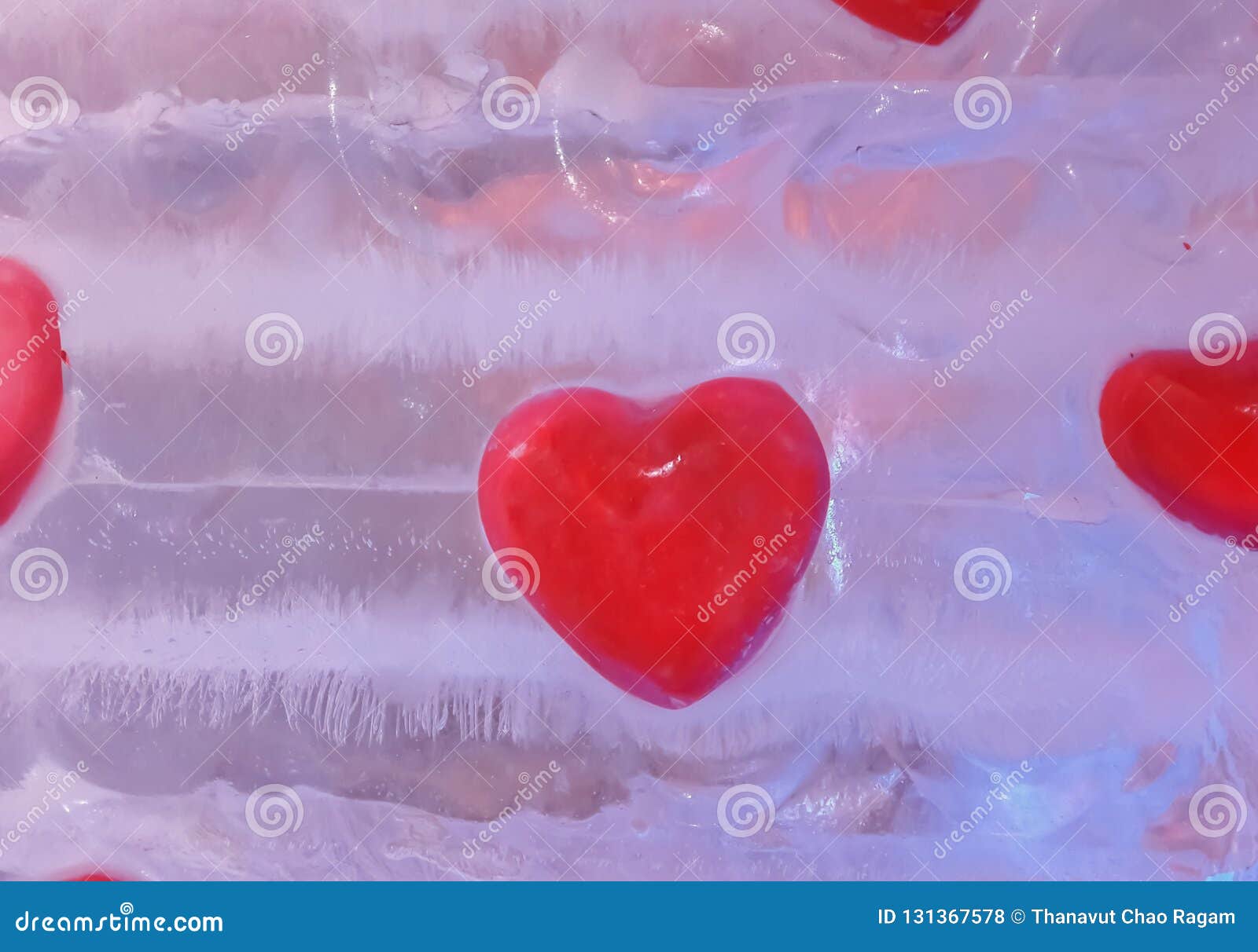 Red heart in the ice stock photo. Image of heart, color - 131367578