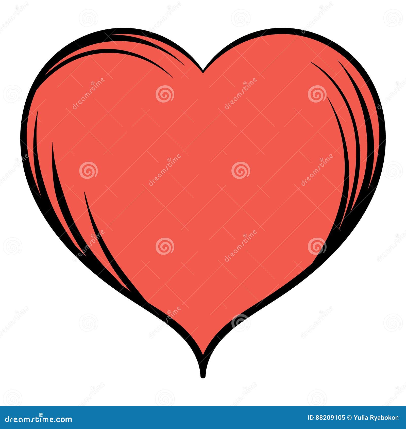 Red heart icon cartoon stock vector. Illustration of card - 88209105