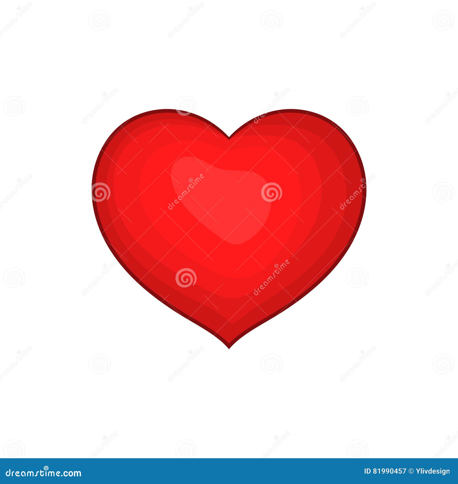 Red Heart Icon in Cartoon Style Stock Vector - Illustration of icon ...