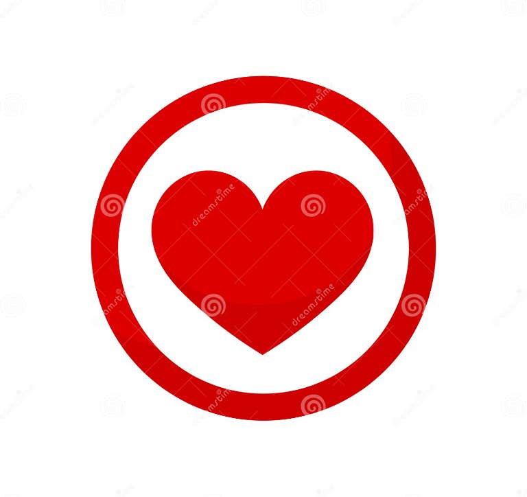 Red heart icon in circle stock vector. Illustration of icon - 148958587