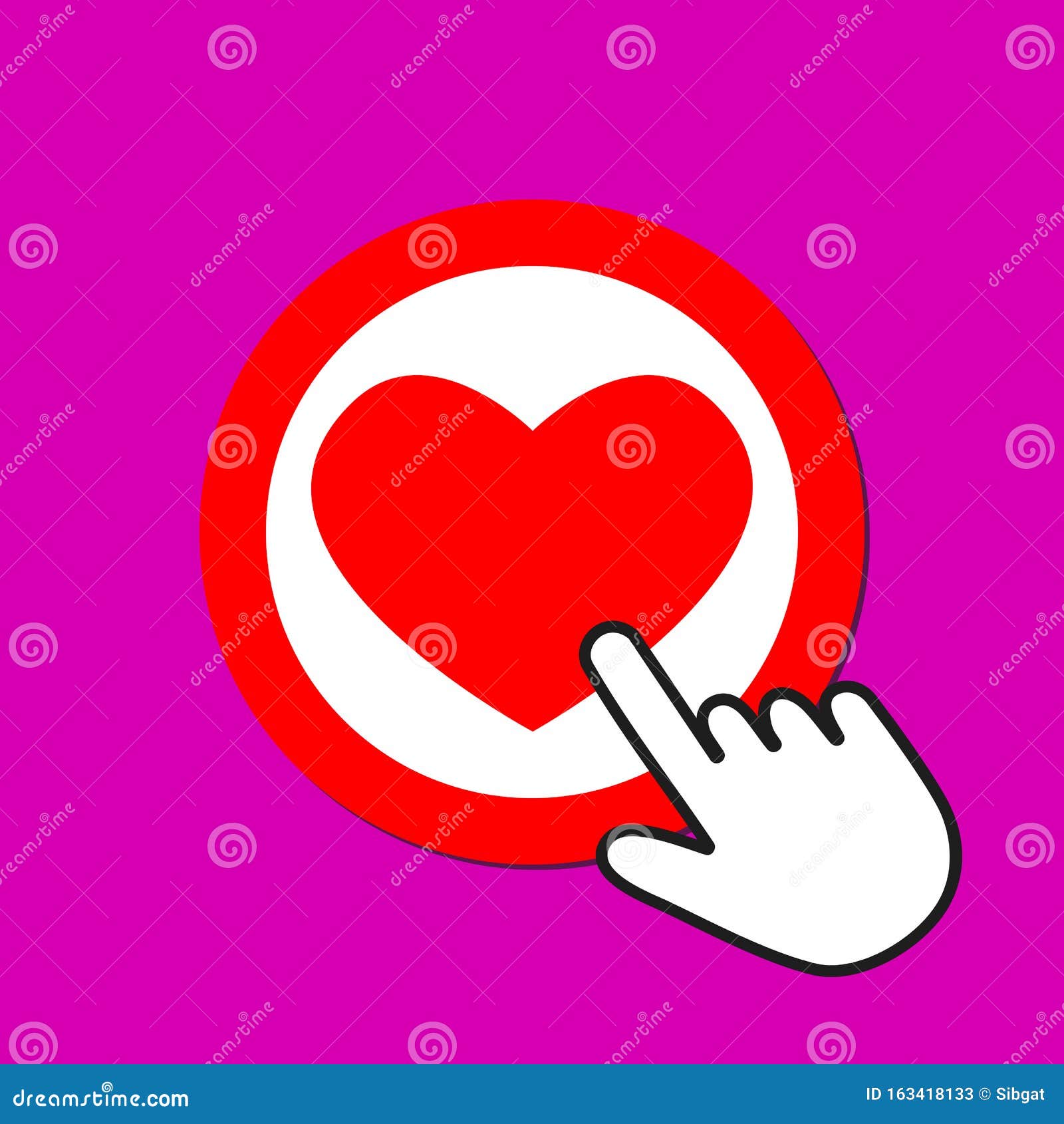 Red Heart Icon. Love Concept Stock Vector - Illustration of touch ...