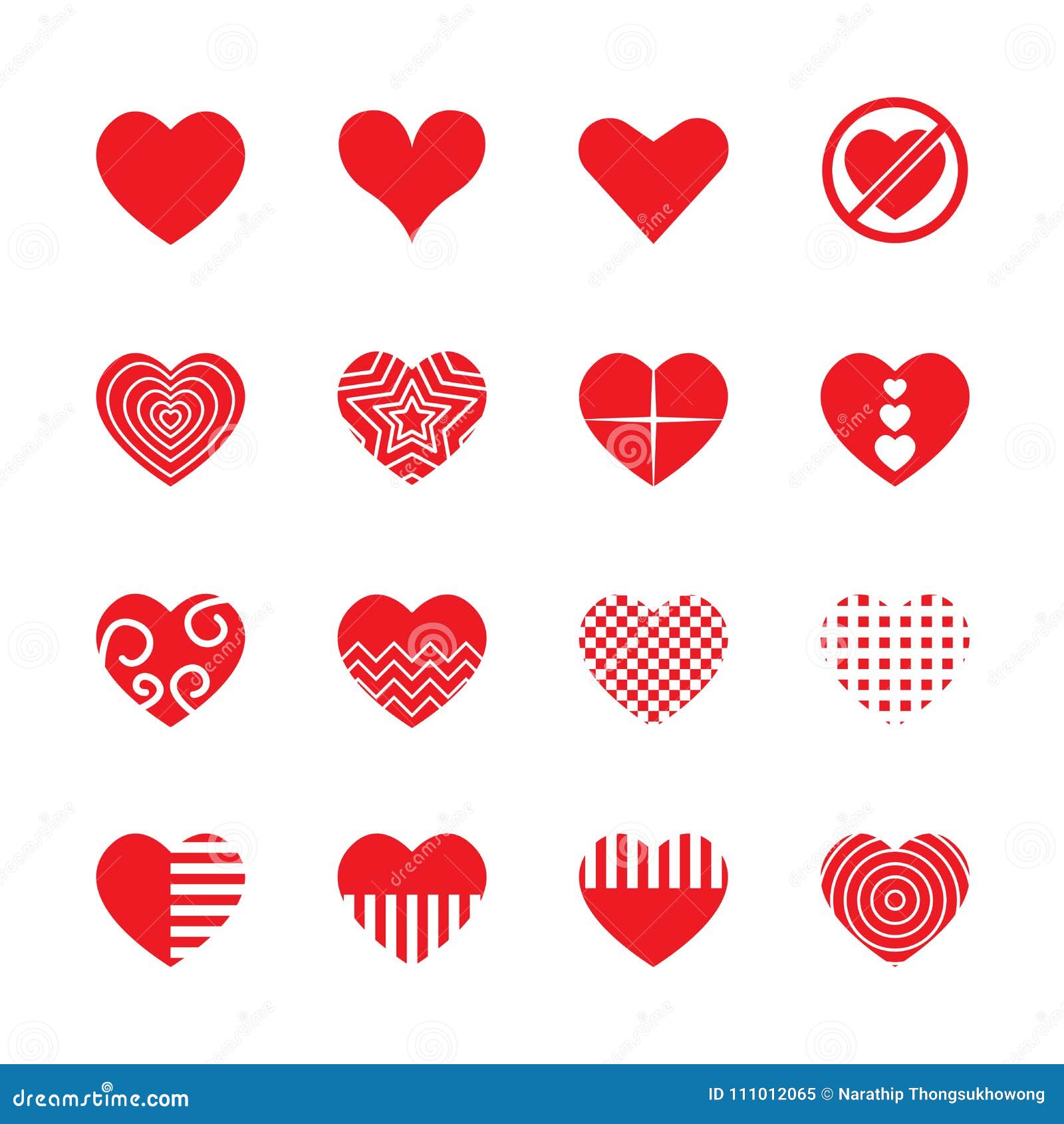 Red heart icon set stock illustration. Illustration of circle - 111012065