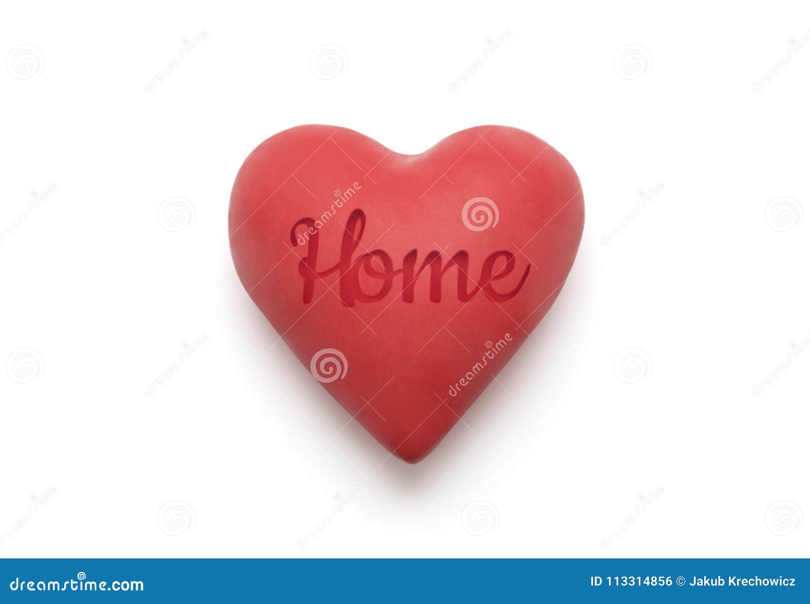 Red Heart with Imprinted Home Word Over White Background Stock Photo ...