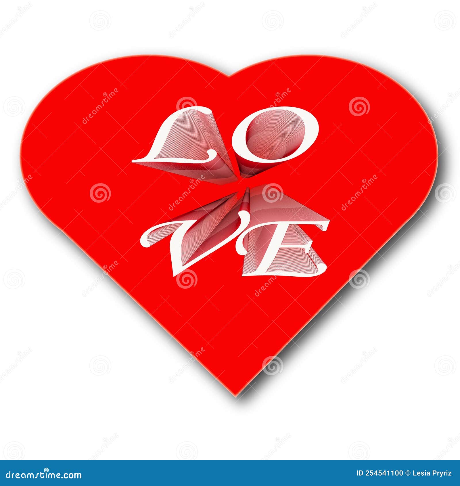 Red Heart with the Inscription Love To Express Your Feelings Stock ...