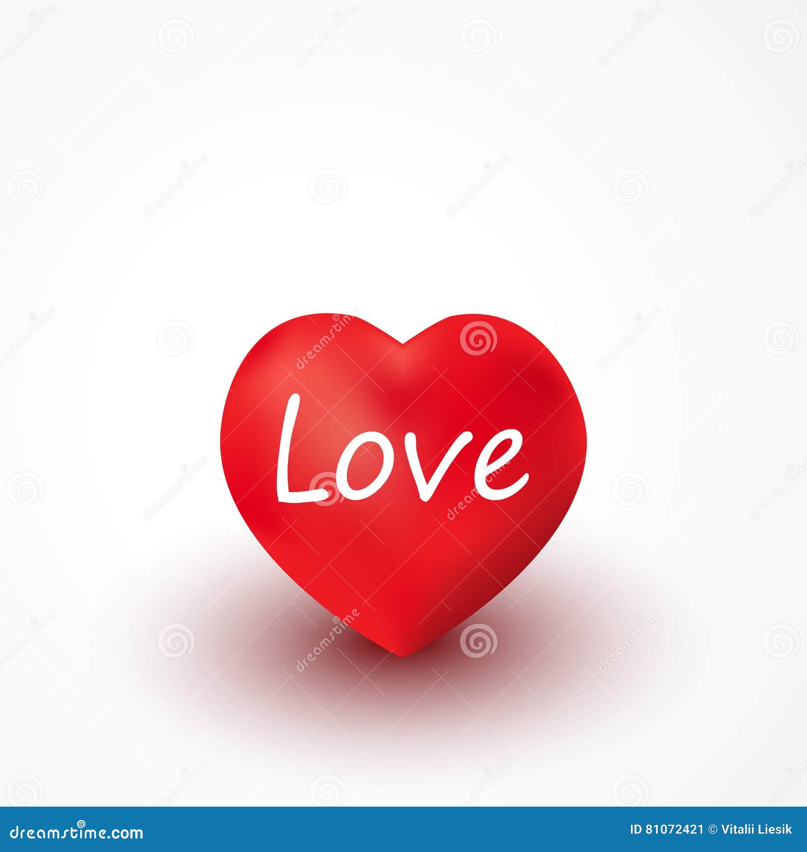 Red Heart with Inscription Love Stock Vector - Illustration of ...
