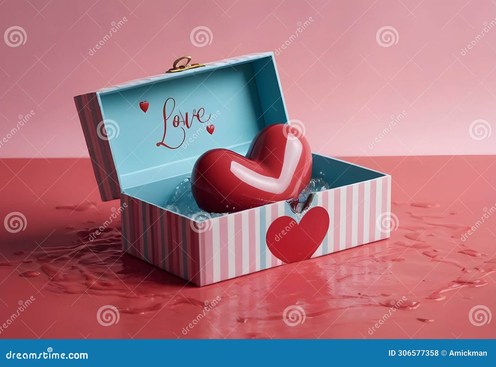 Red Heart Inside an Open Gift Box Stock Illustration - Illustration of ...