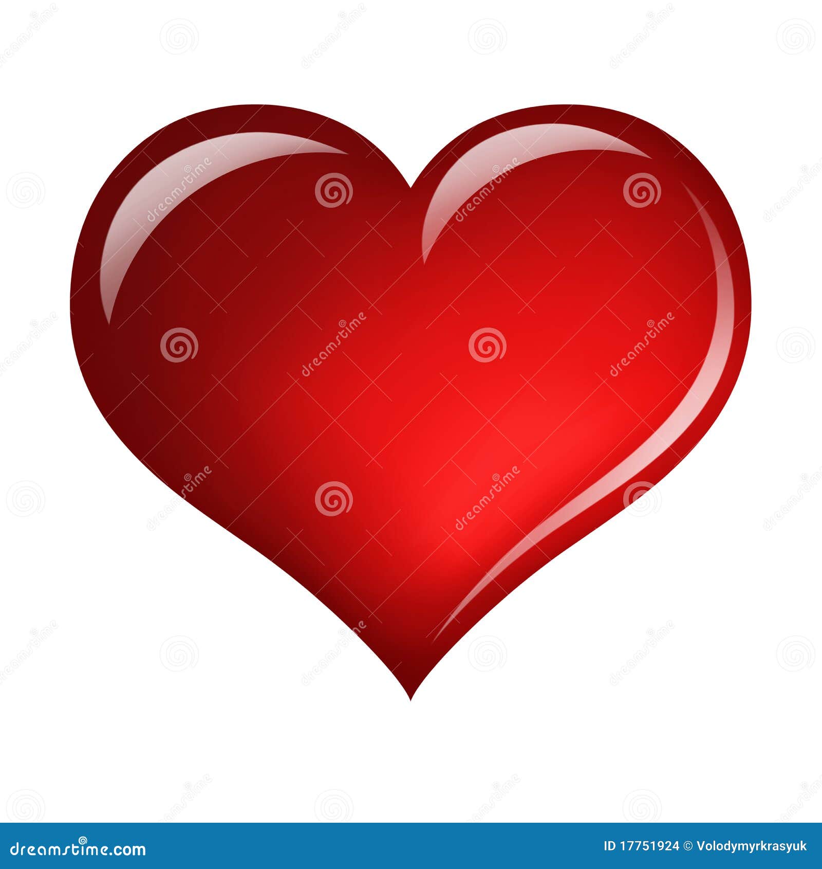 Red Heart Isolated on White Stock Illustration - Illustration of ...