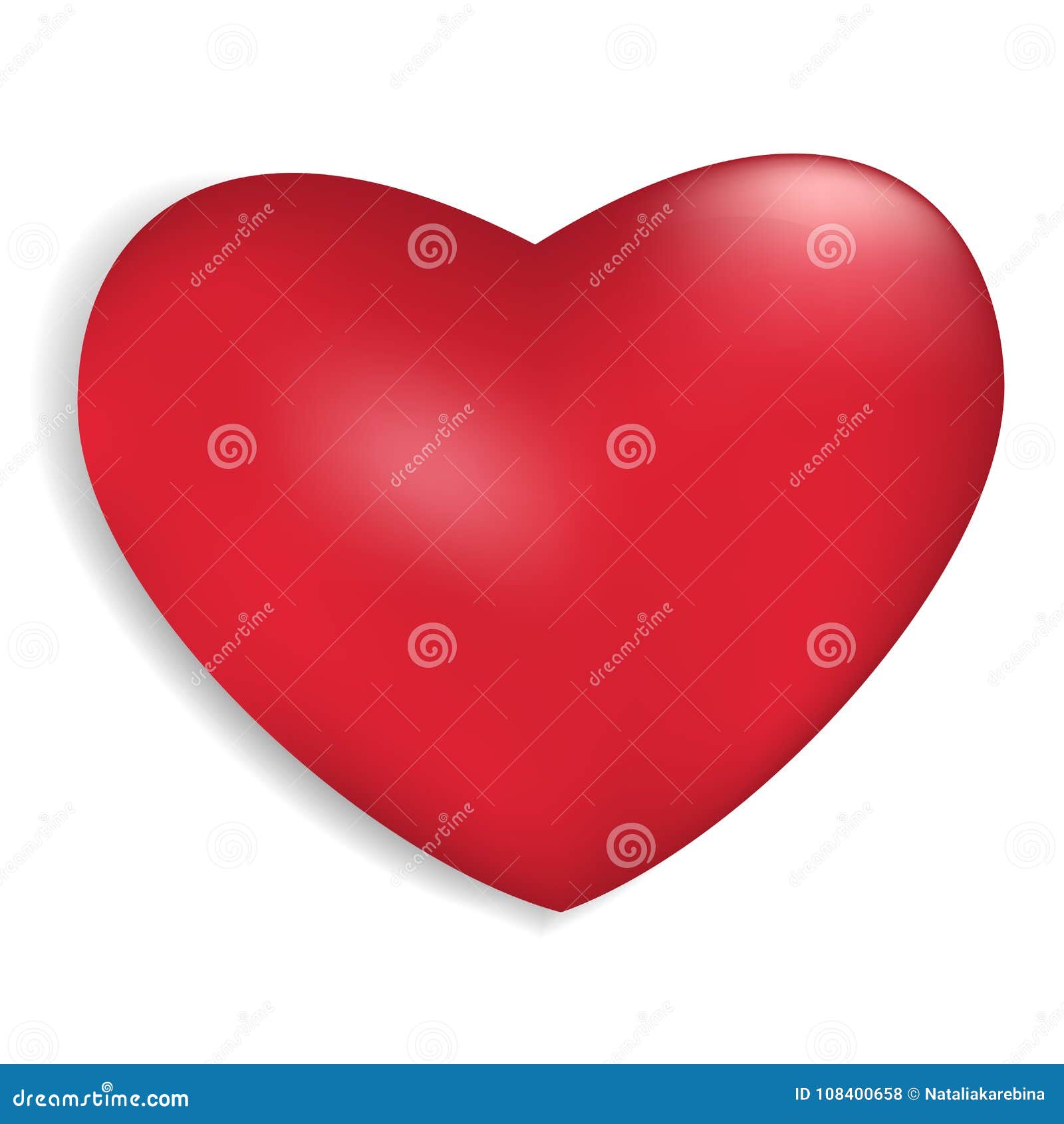 Red Heart Isolated on White Background. Vector Stock Vector ...