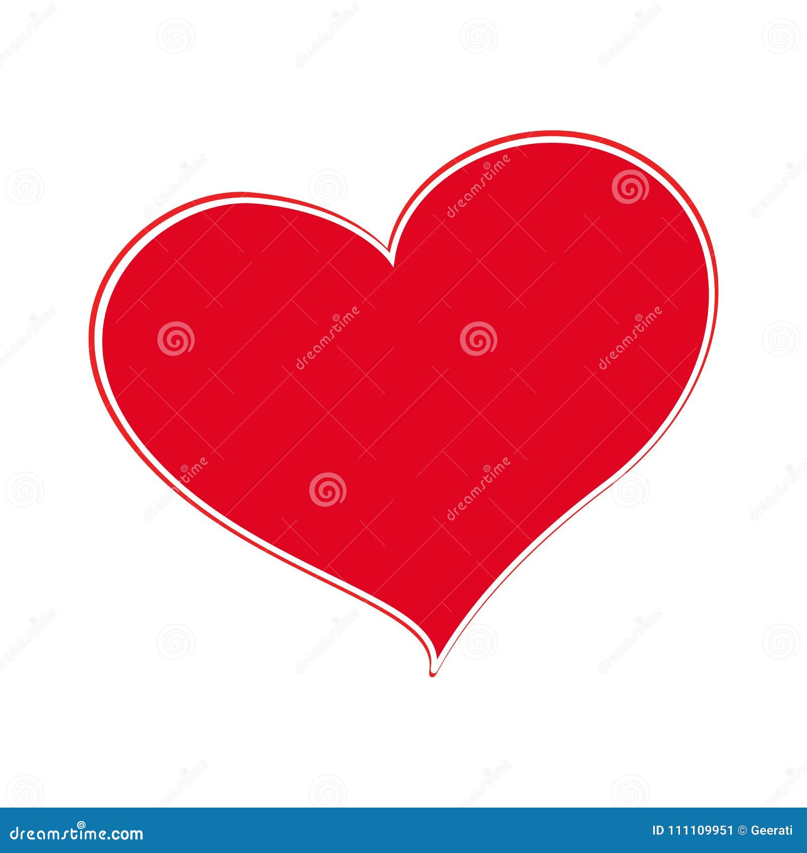 Red Heart Isolated on White Background, Vector Illustration Stock ...