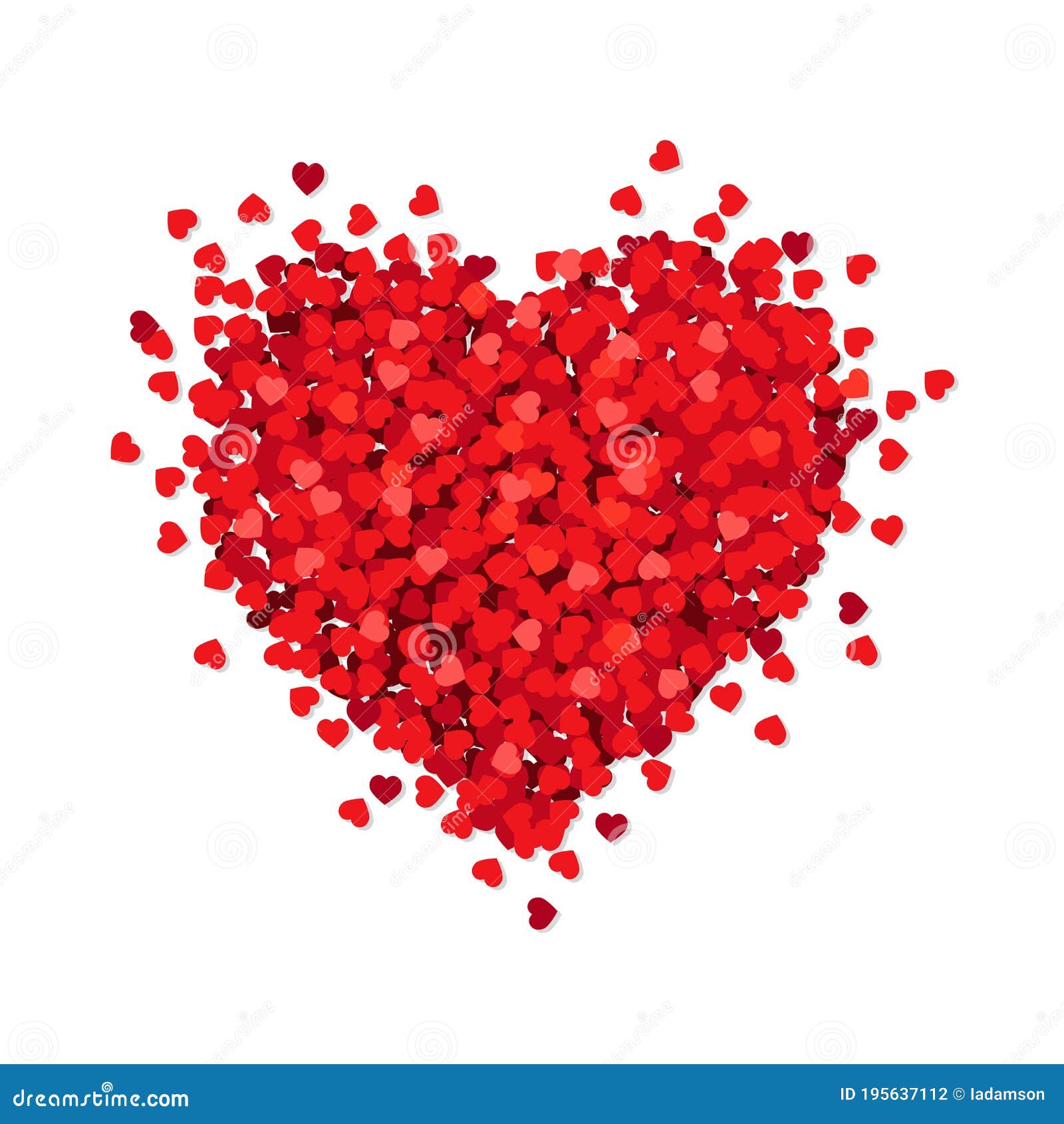 Red Heart Isolated White Background Stock Vector - Illustration of ...