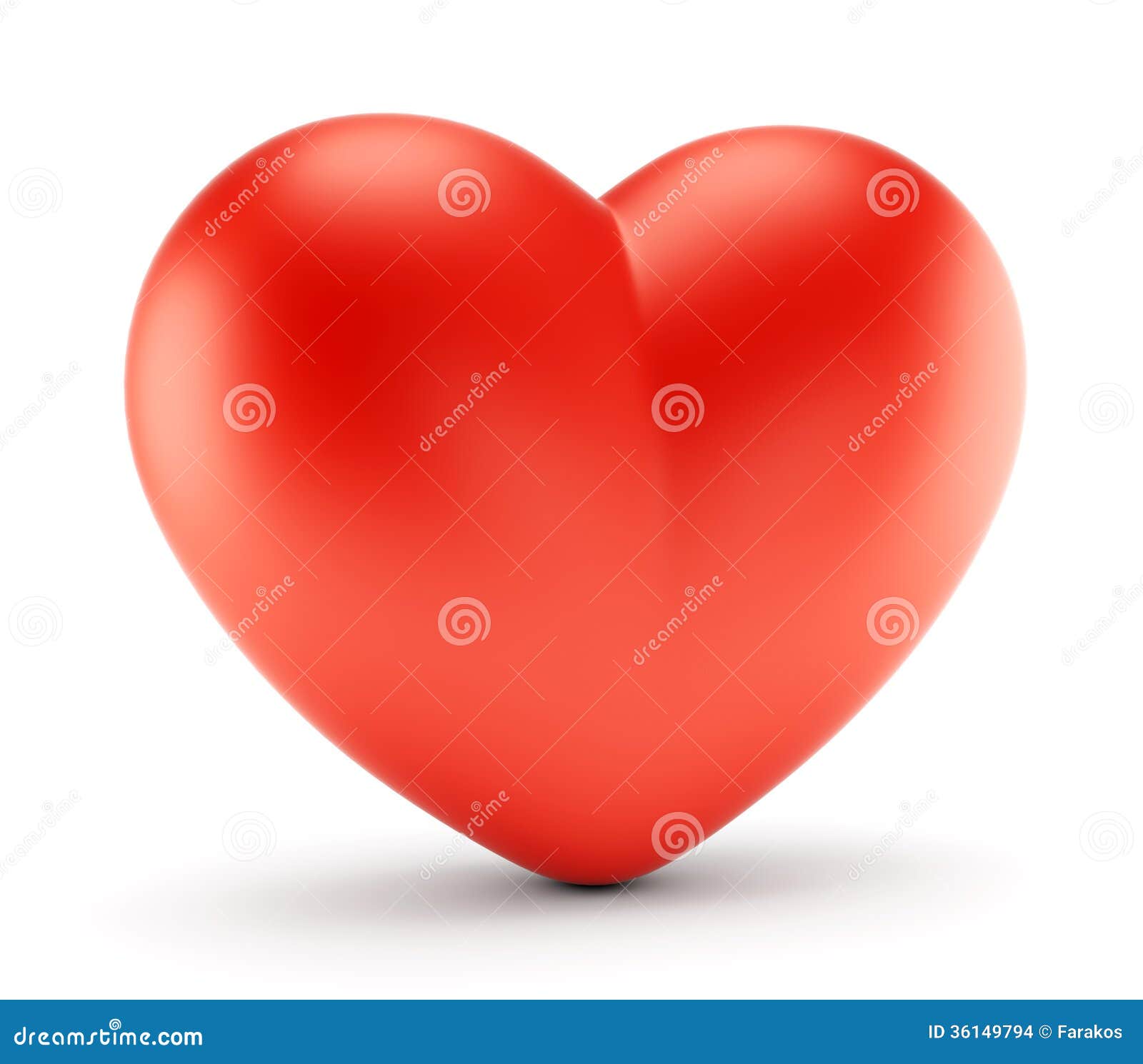 Red Heart Isolated on White Stock Illustration - Illustration of dating ...