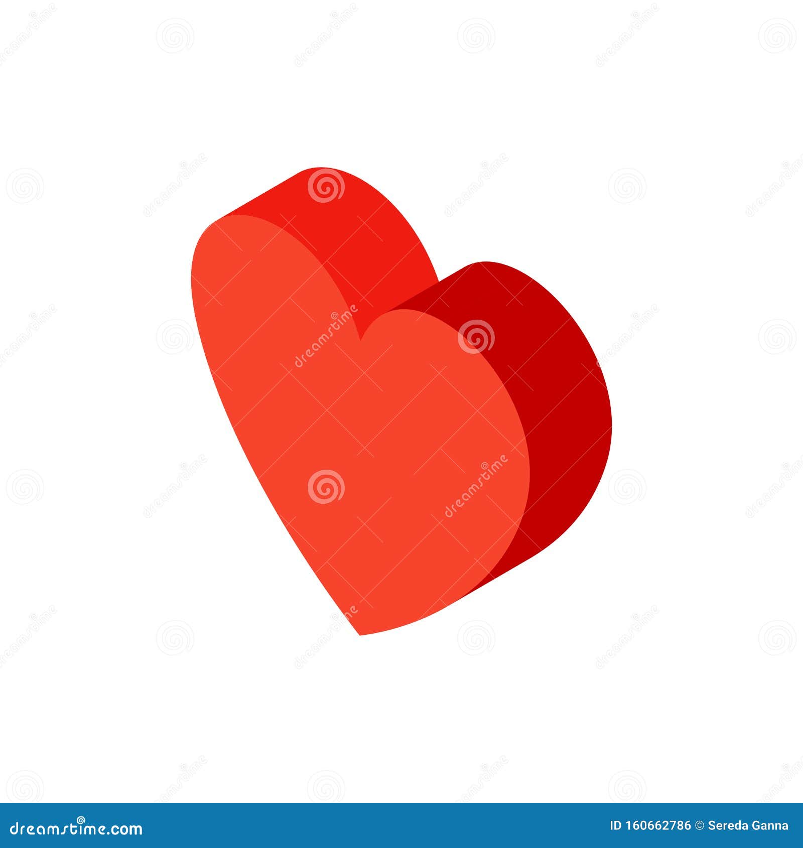 Red Heart Isometric Object stock vector. Illustration of design - 160662786