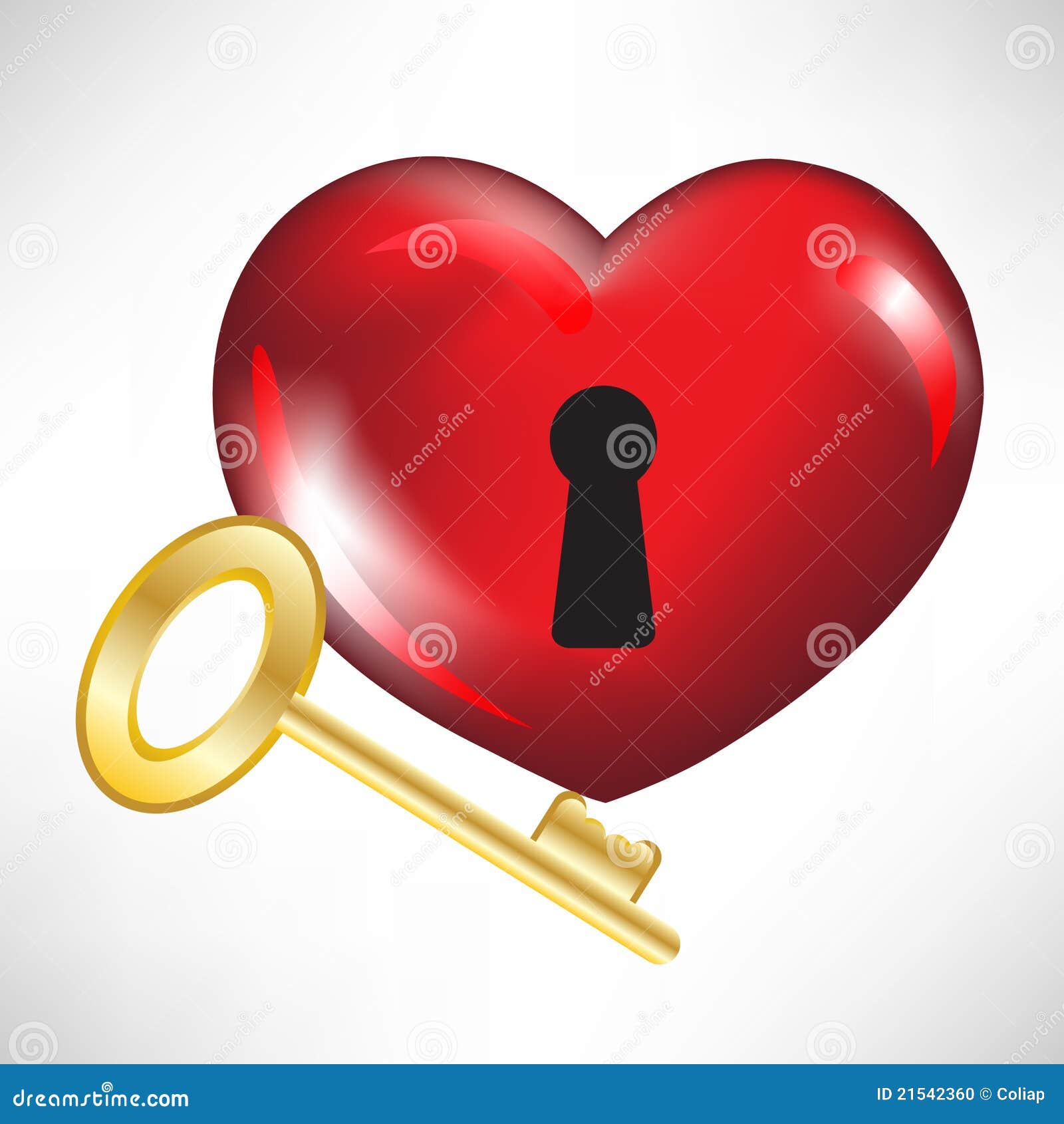 Red heart with key stock vector. Illustration of valentine - 21542360