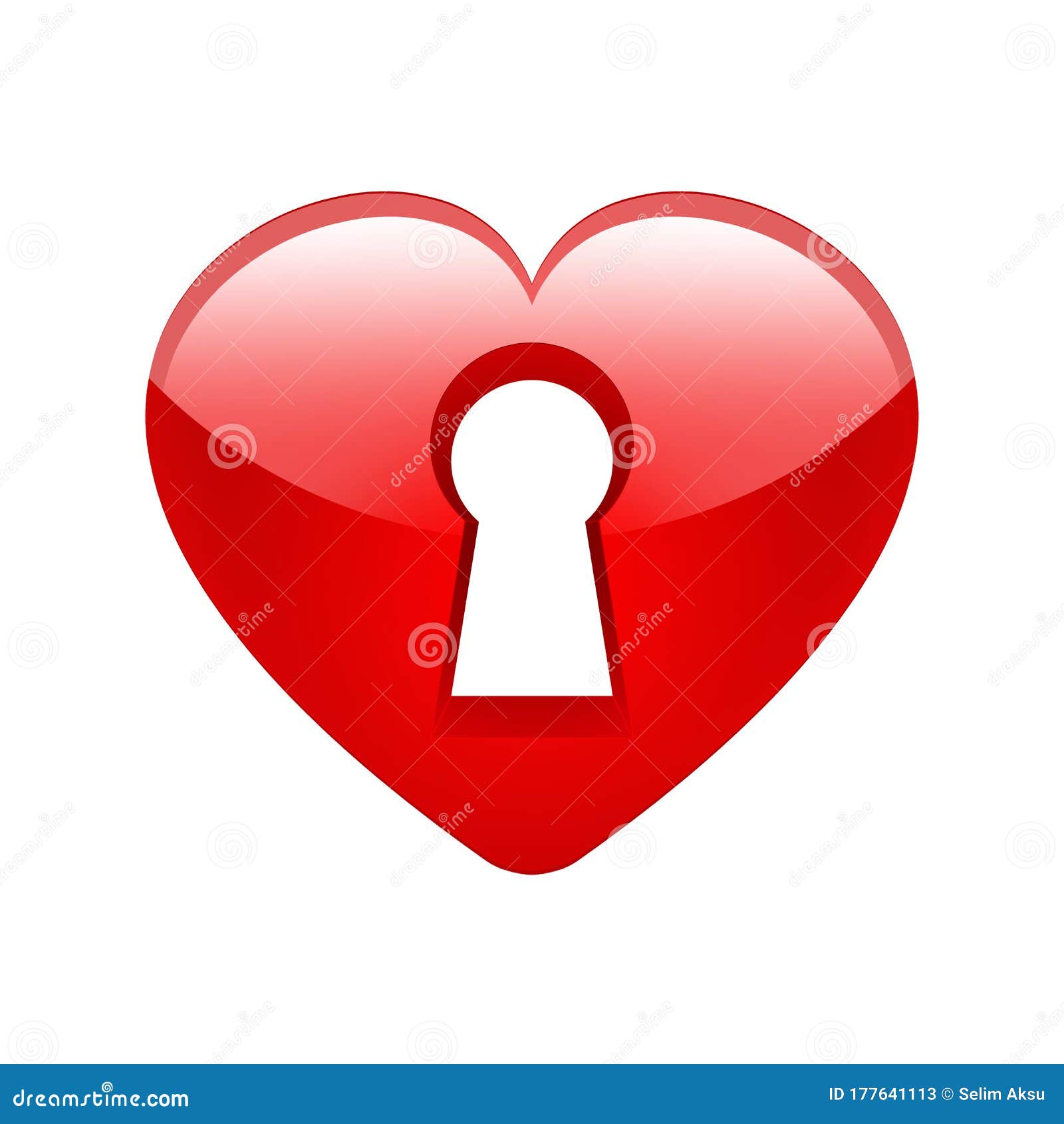 A Red Heart with a Keyhole Inside. Stock Image - Illustration of ...