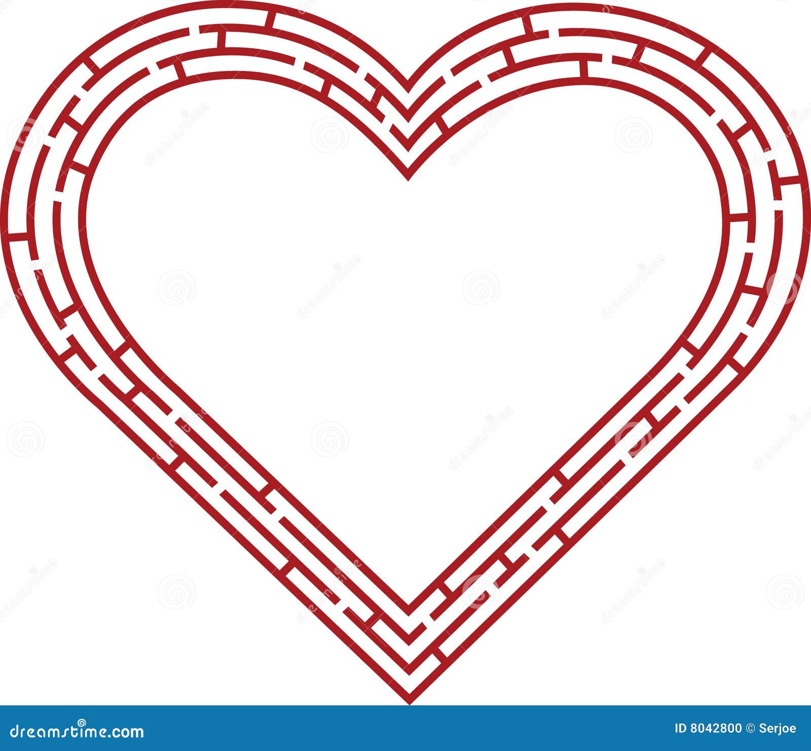 Red heart labyrinth stock vector. Illustration of graph - 8042800