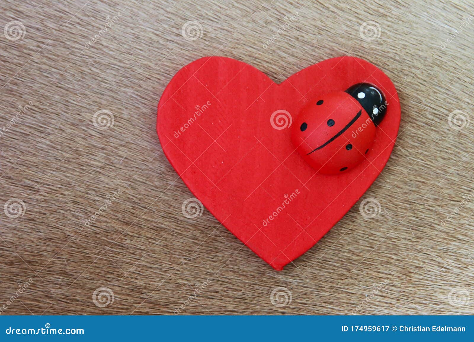 A Red Heart with Lady Beetle Stock Image - Image of ladybugs, romantic ...