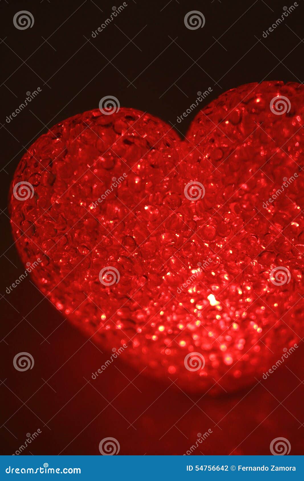 Red Heart Of Led Light Over Dark Background Stock Photo - Image of deep ...
