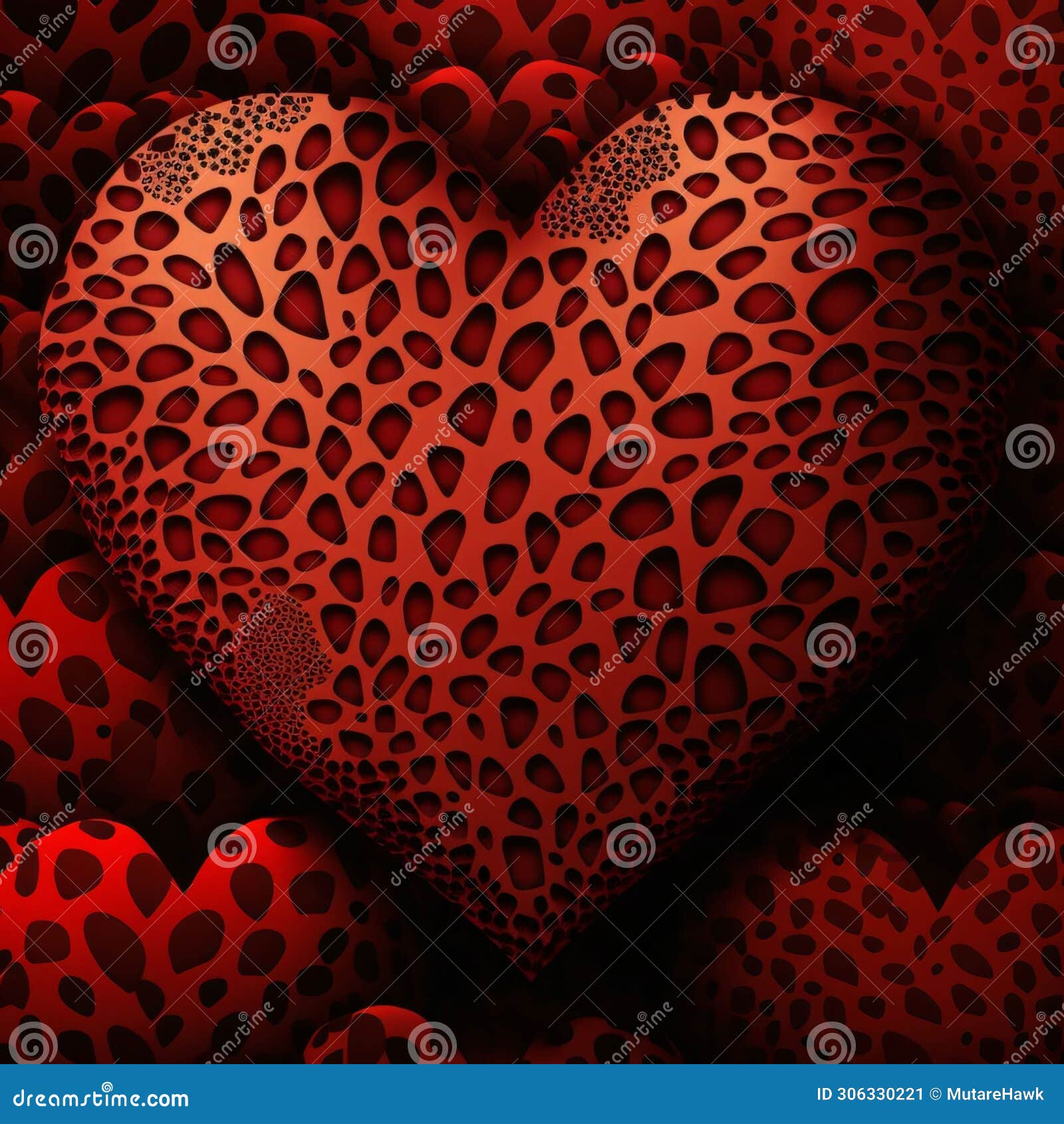 Red Heart in Leopard Print. Heart As a Symbol of Affection and Love ...