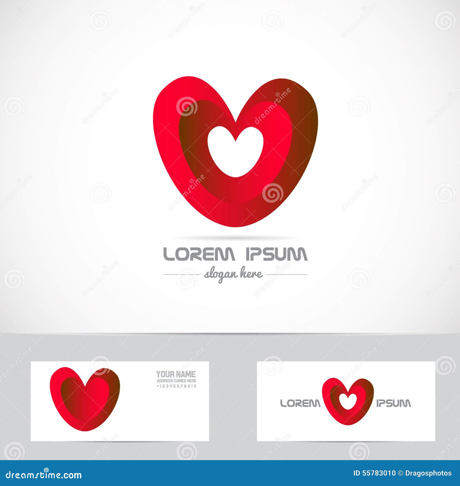 Red heart logo stock vector. Illustration of business - 55783010