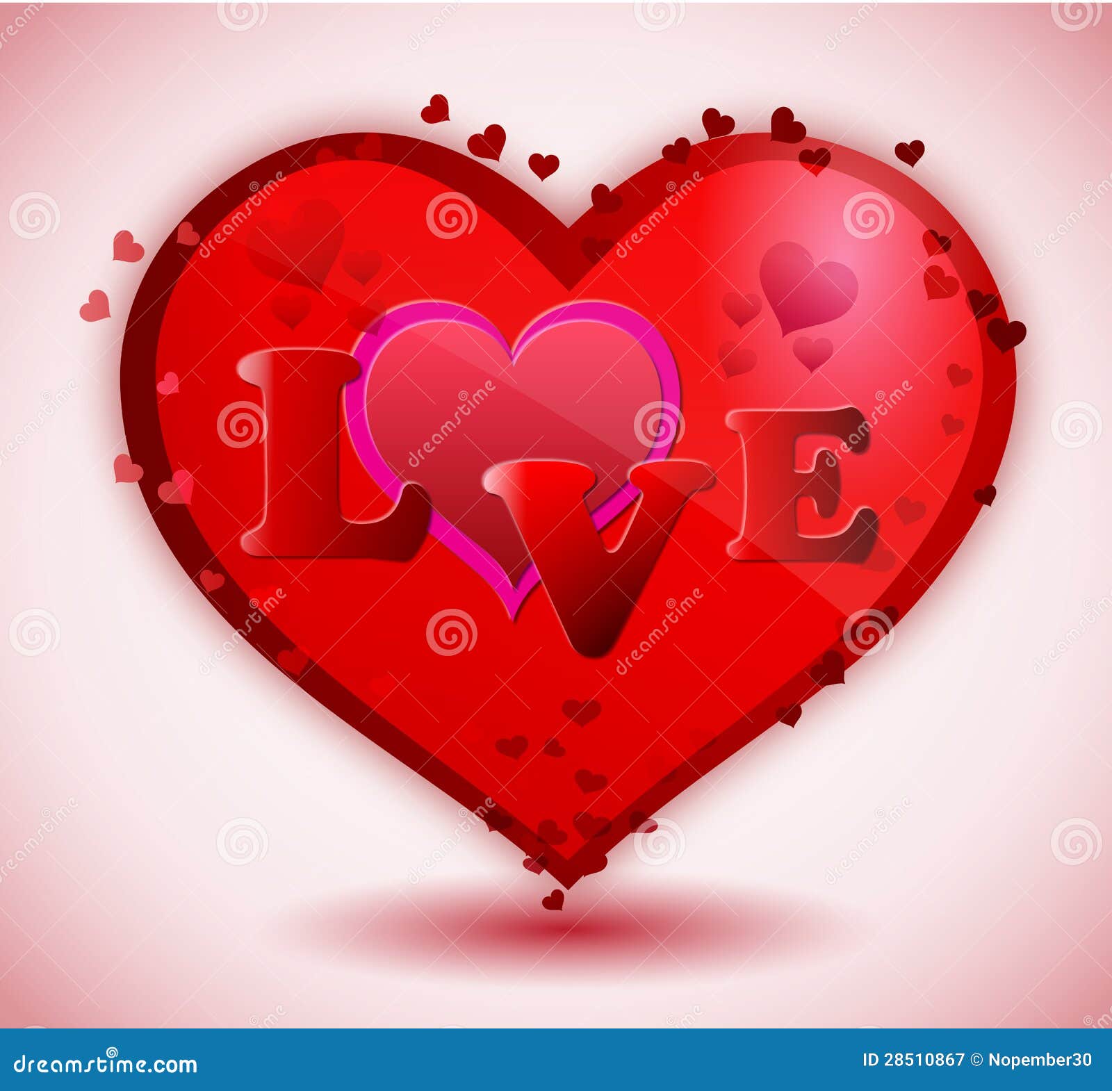 Red heart Love stock vector. Illustration of glow, relationship - 28510867