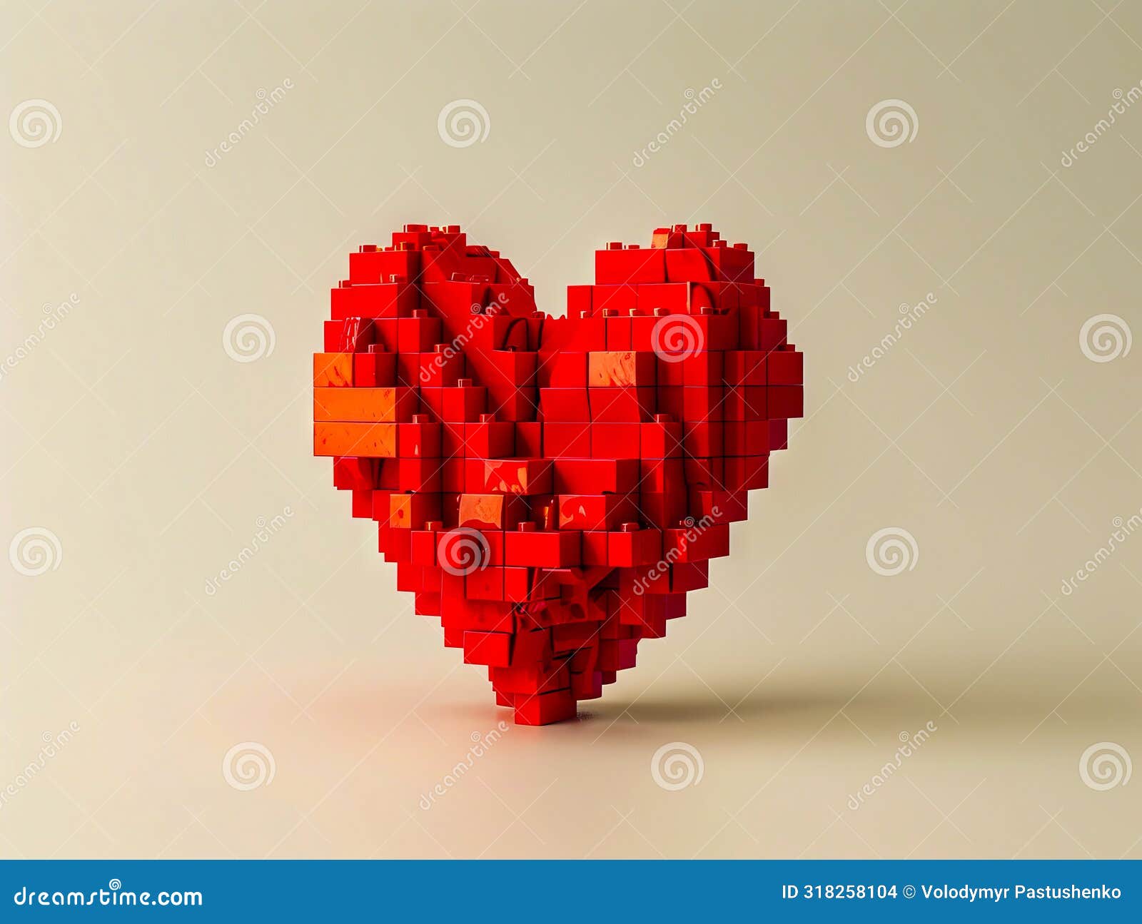 A Red Heart Made of Lego Bricks Stock Photo - Image of puzzle, heart ...