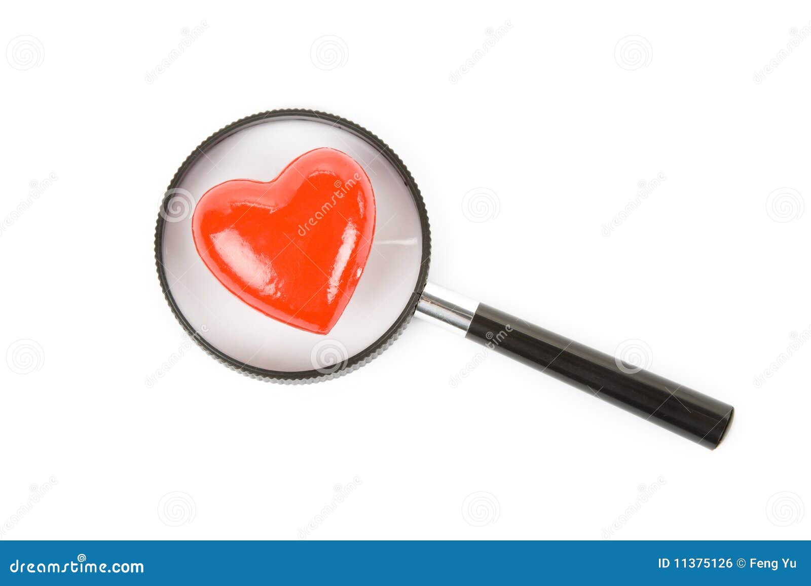 Red Heart and magnifier stock photo. Image of shiny, love - 11375126