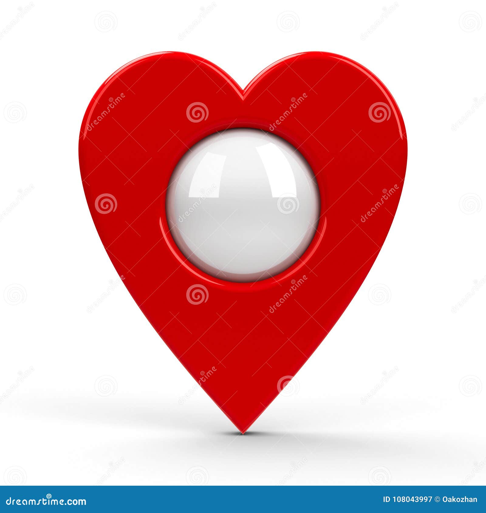 Red Heart Map Pointer Blank Stock Illustration - Illustration of marker ...