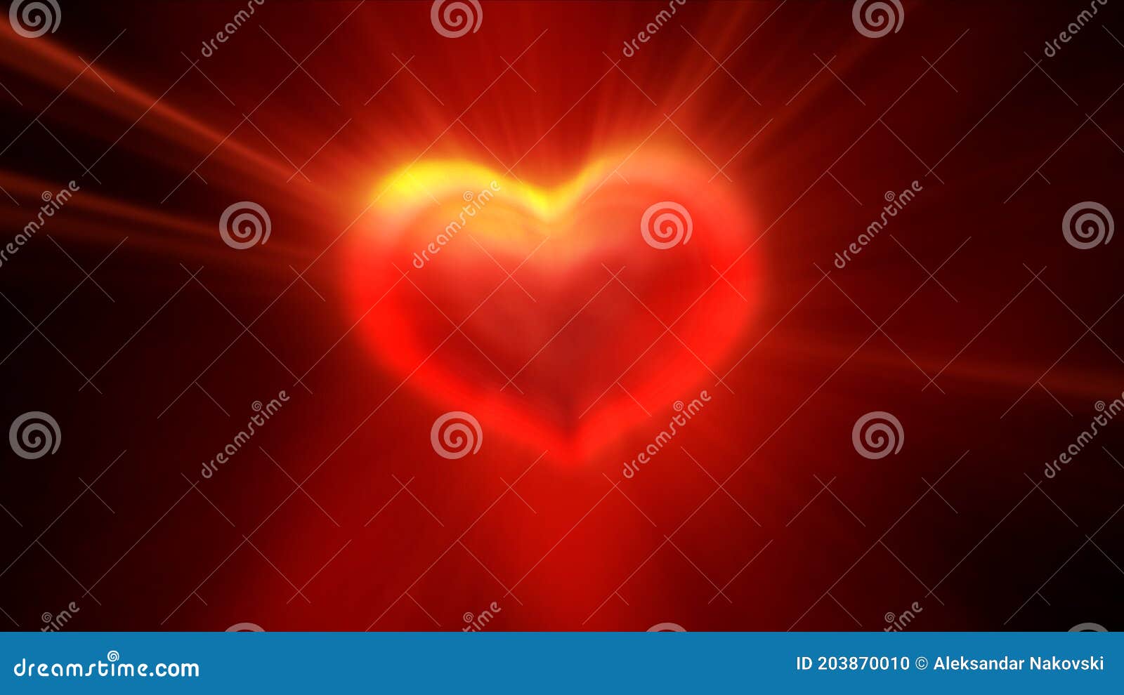 Red Heart Neon Glow Ray Light Stock Illustration - Illustration of ...