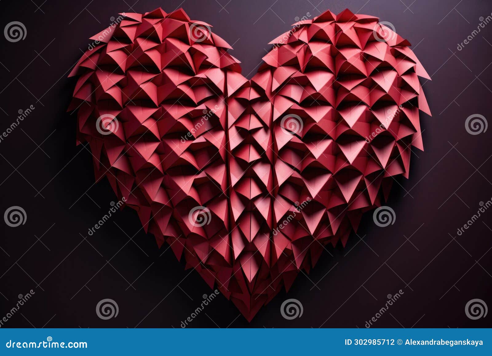 Red Heart, Origami Paper Weaving Technique Stock Illustration ...
