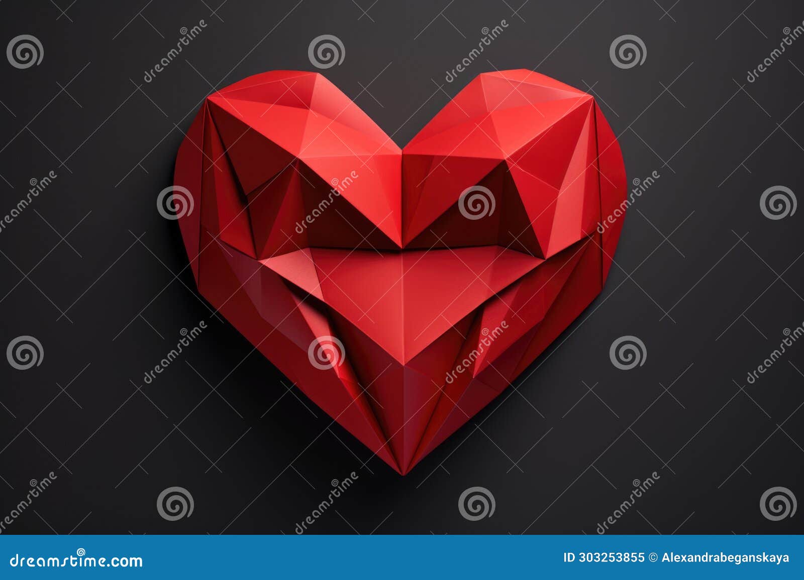 Red Heart, Origami Paper Weaving Technique Stock Illustration ...