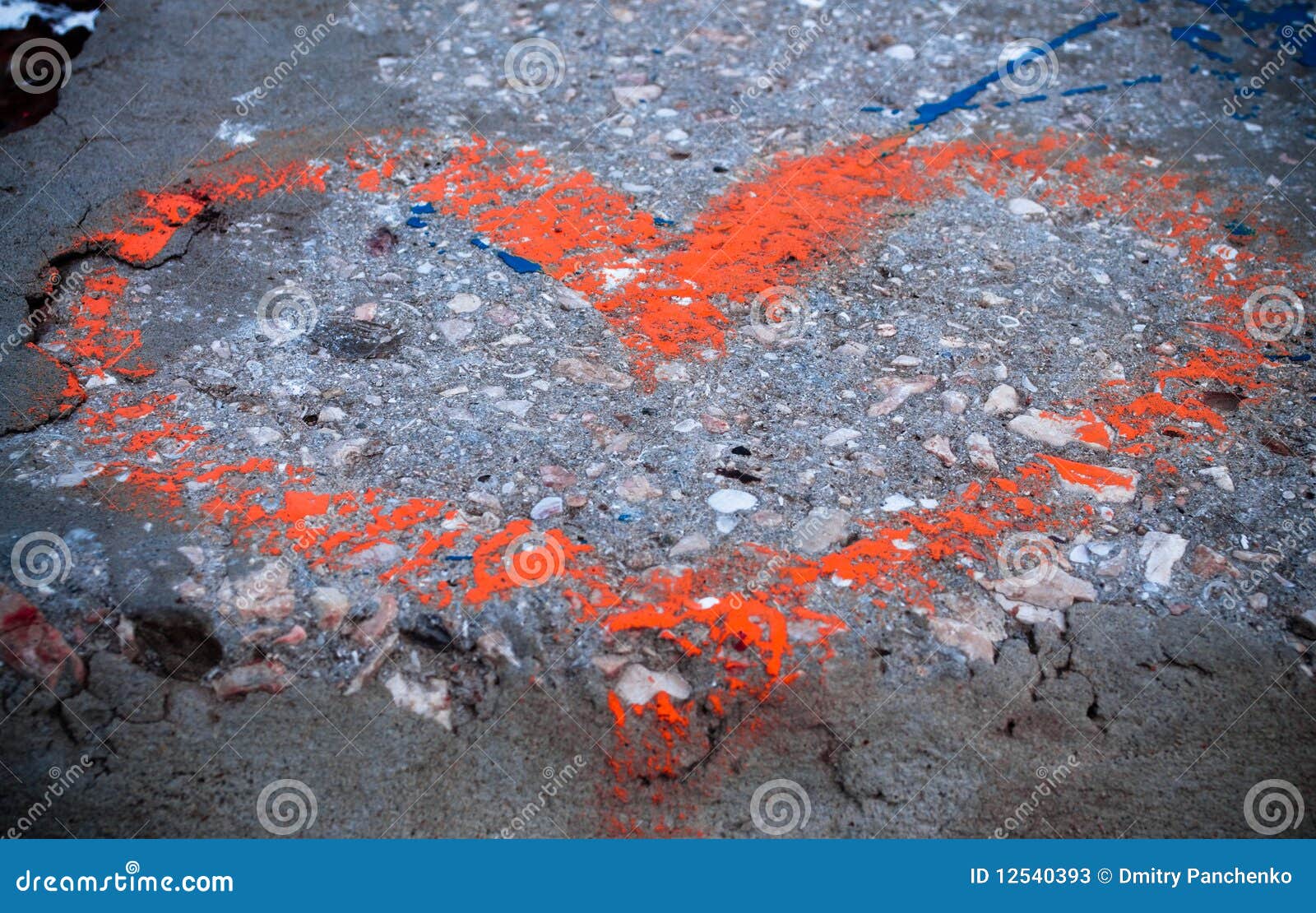 Red Heart Painted On A Tree, White Background. Signal. Stock ...