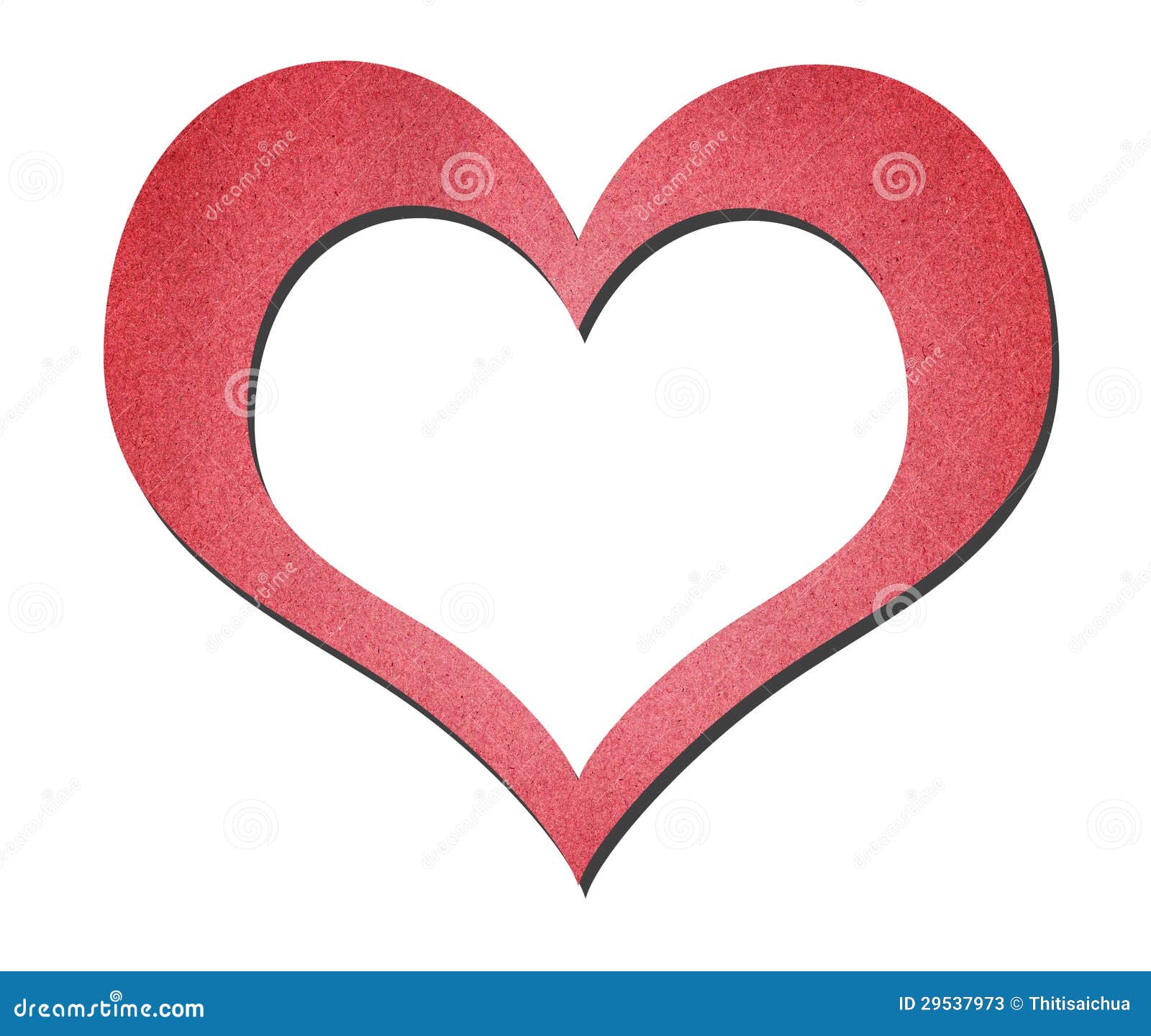 Red Heart Paper Art Isolated on White Stock Image - Image of valentine ...