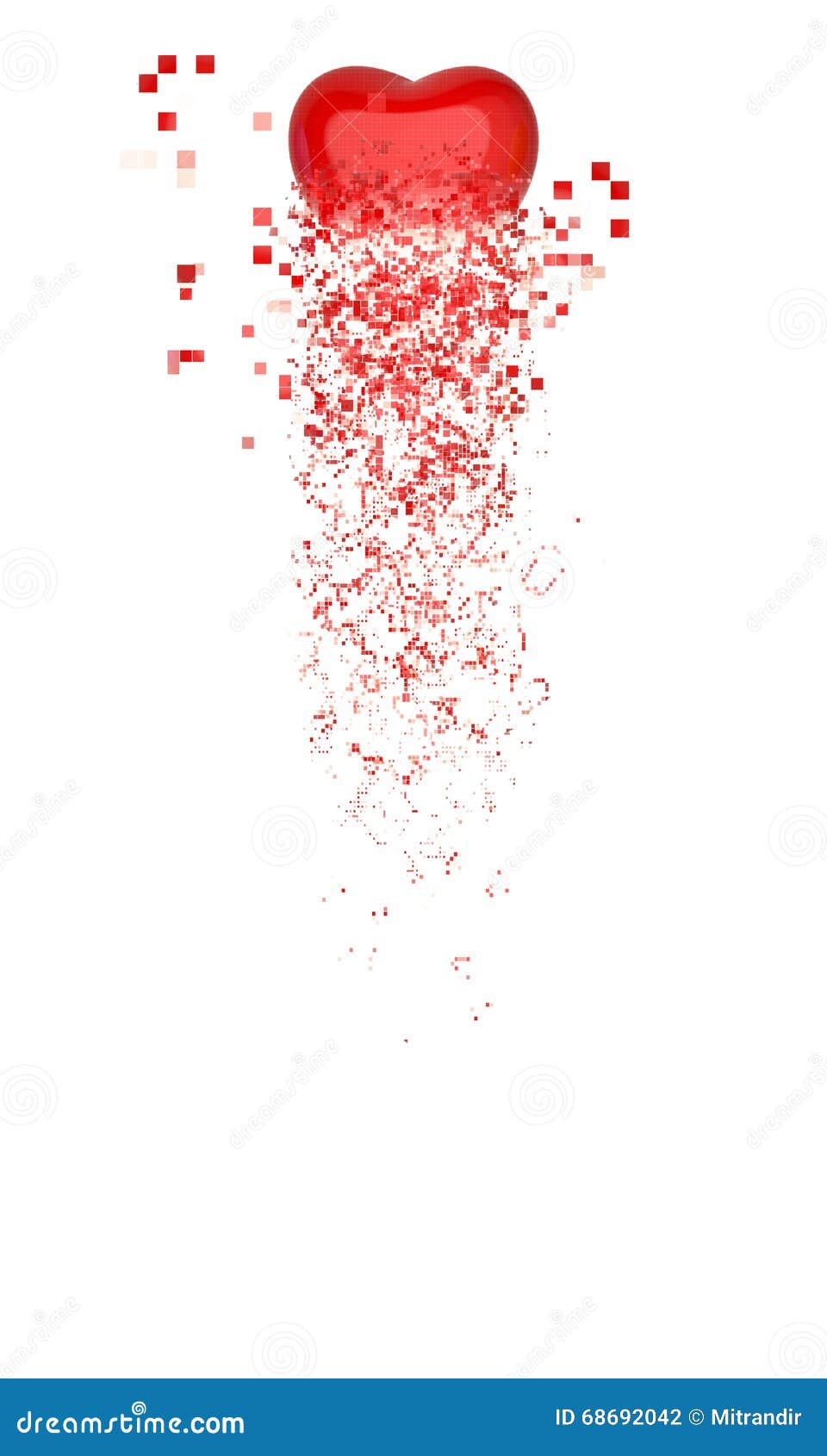 Red Heart - Particle Disintegration Stock Illustration - Illustration ...