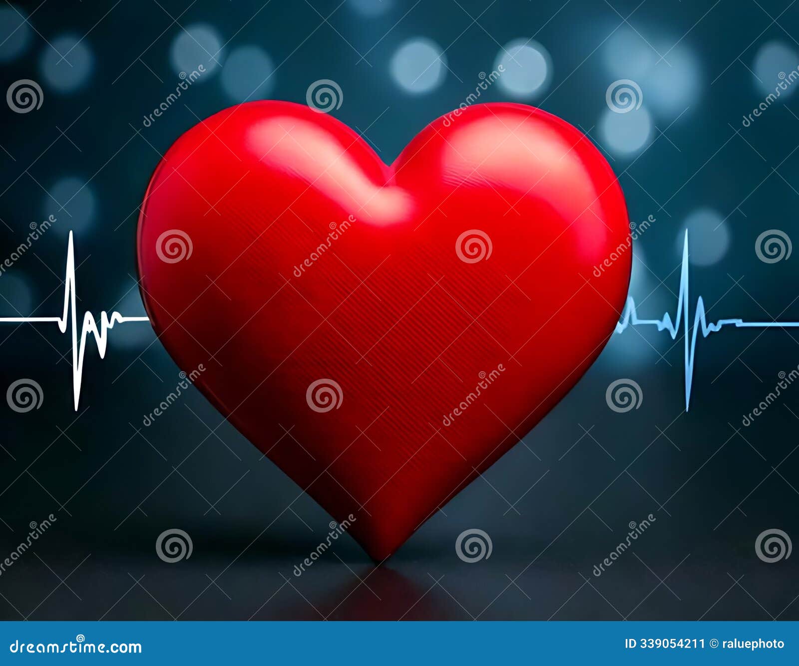 Red Heart With A Pulsing Rhythm Stock Image | CartoonDealer.com #339054211
