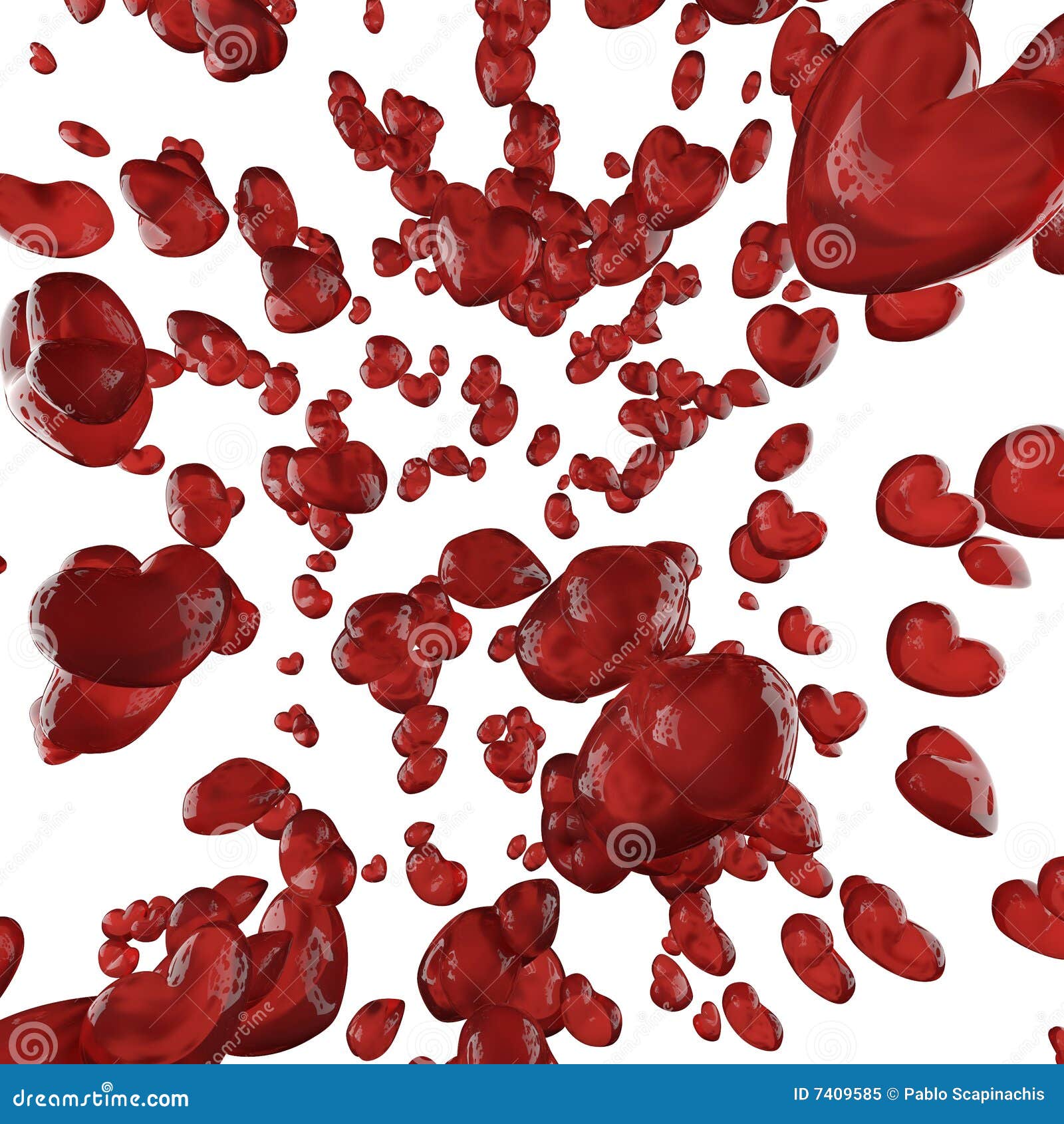 Red heart rain stock illustration. Illustration of hearts - 7409585