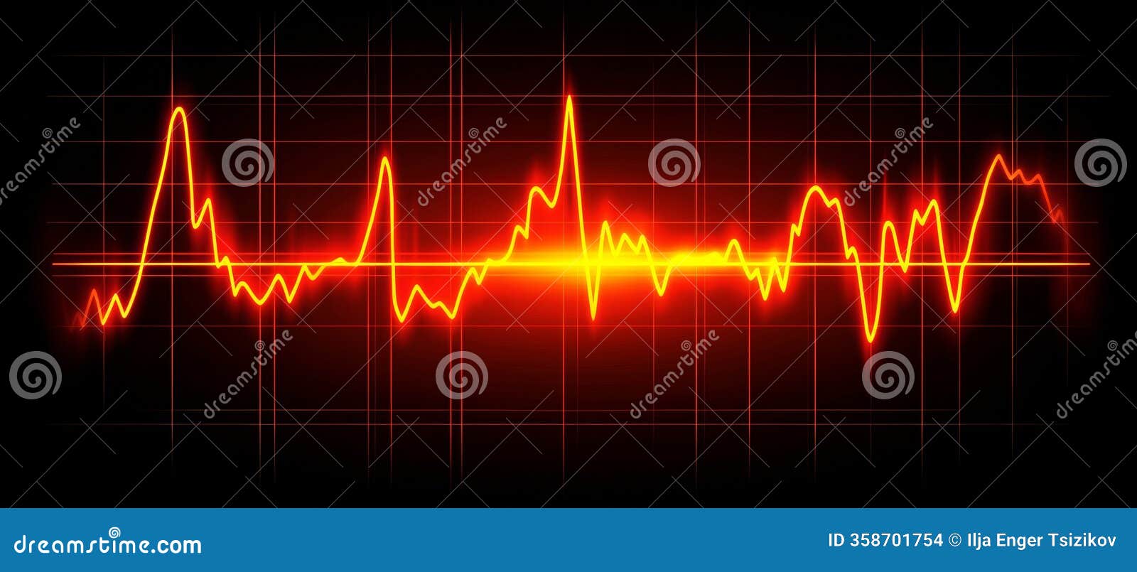 Red Heart Rate, Red Heart Rate Monitor Display with Sharp Lines. Bold ...