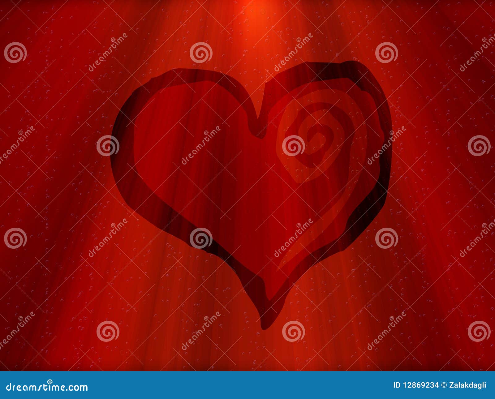 Red heart with rays stock illustration. Illustration of blast - 12869234