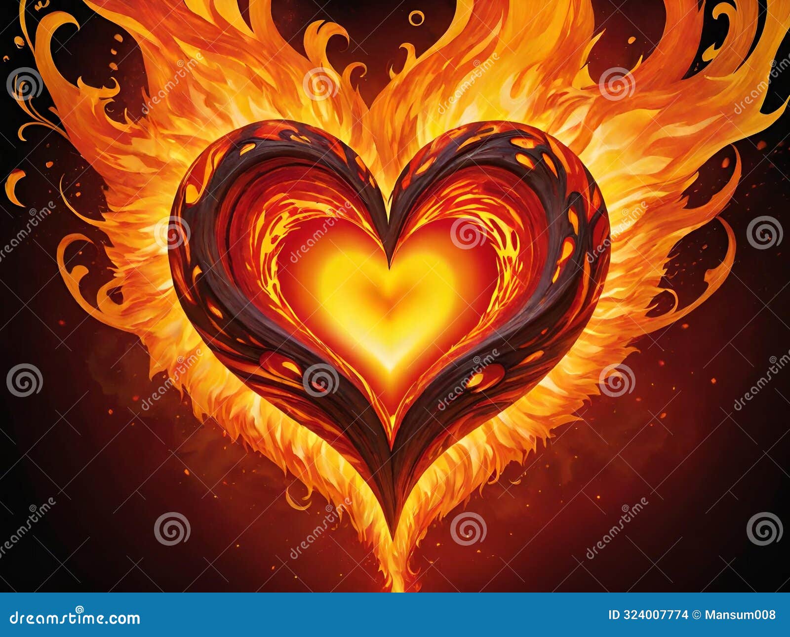 Red Heart in the Rays of the Sun, Illustration Stock Illustration ...