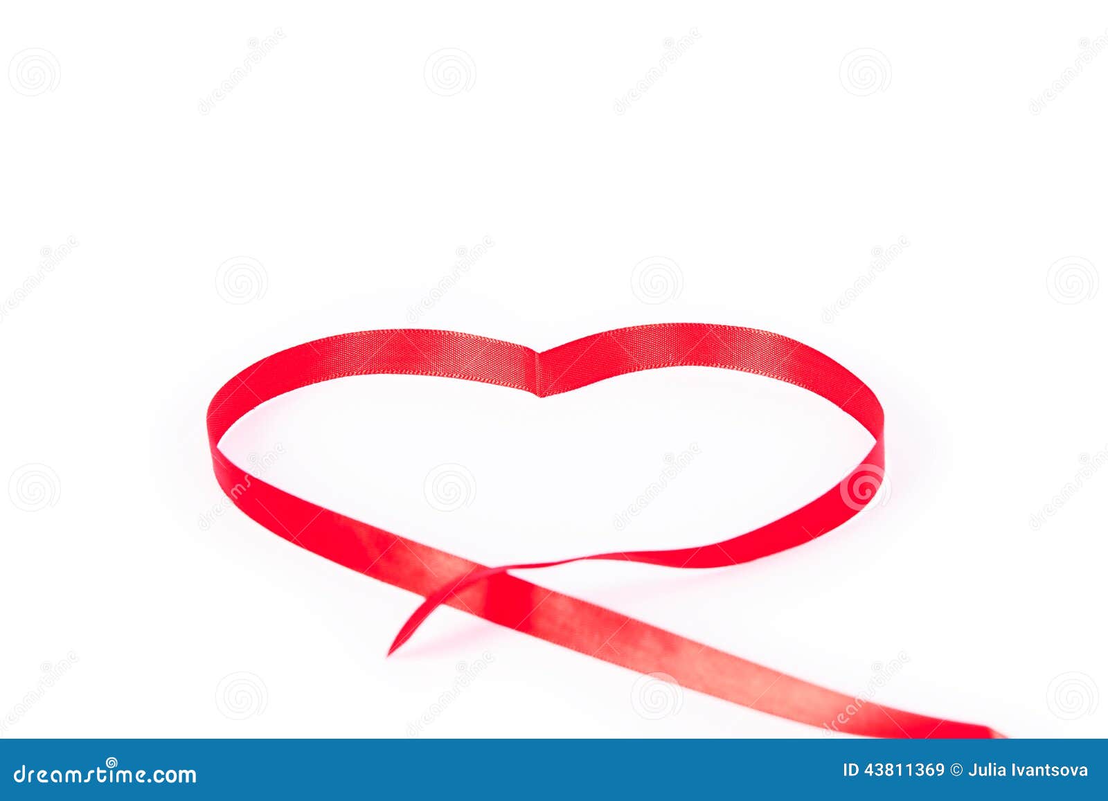 Red heart ribbon stock image. Image of shaped, white - 43811369