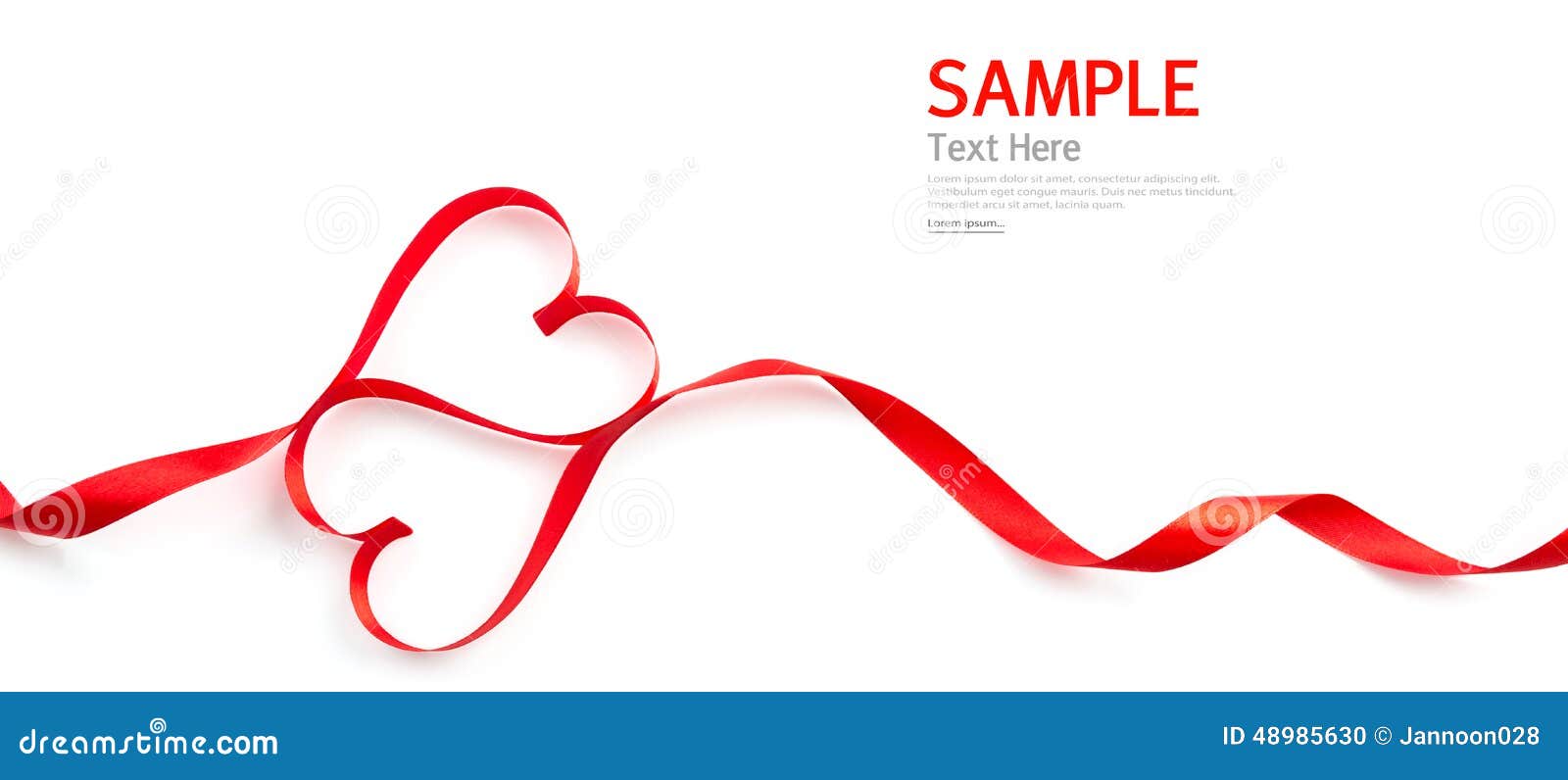 Red heart ribbon isolated stock photo. Image of heart - 48985630