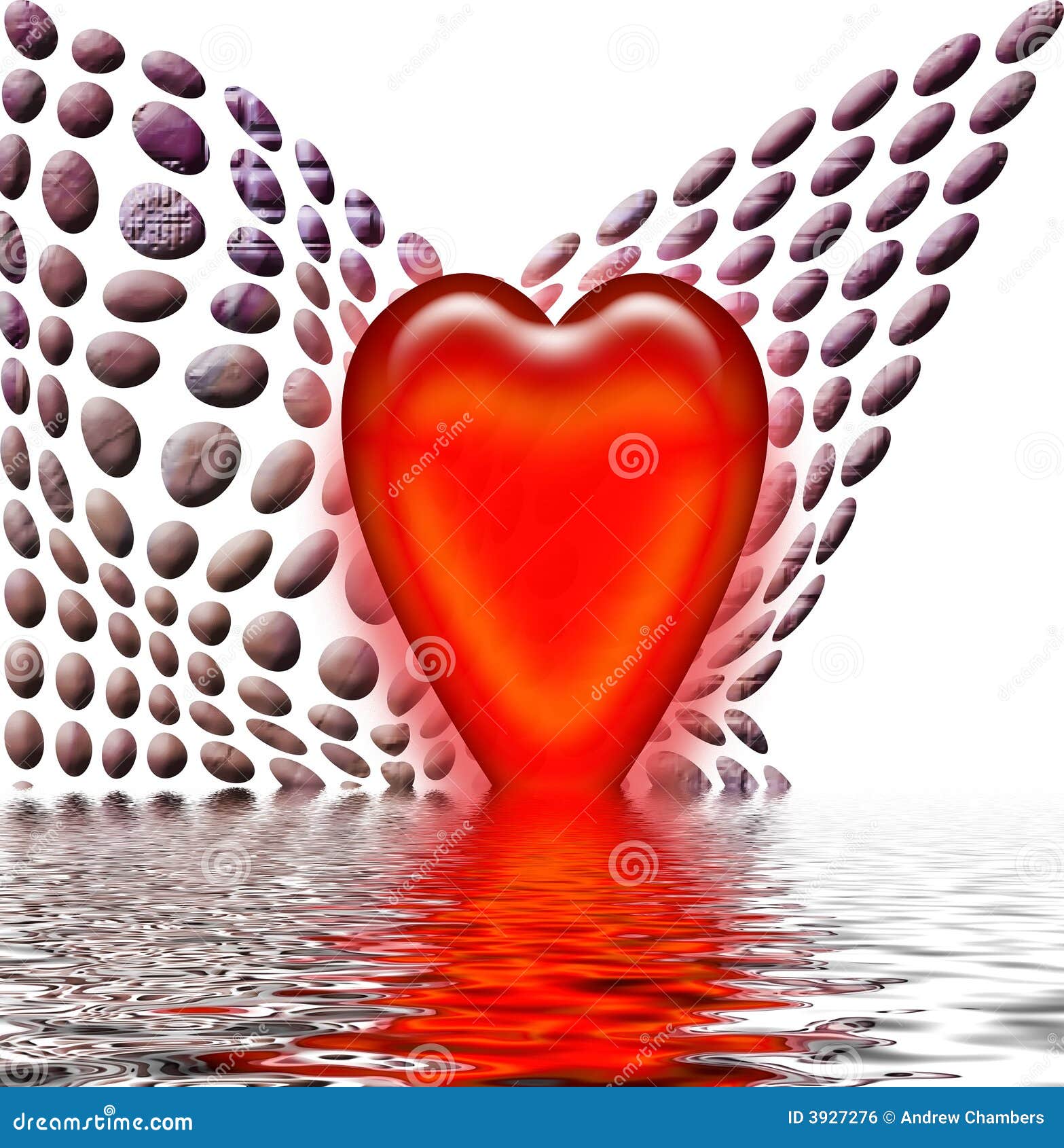 Red heart and ripples stock illustration. Illustration of ripples - 3927276