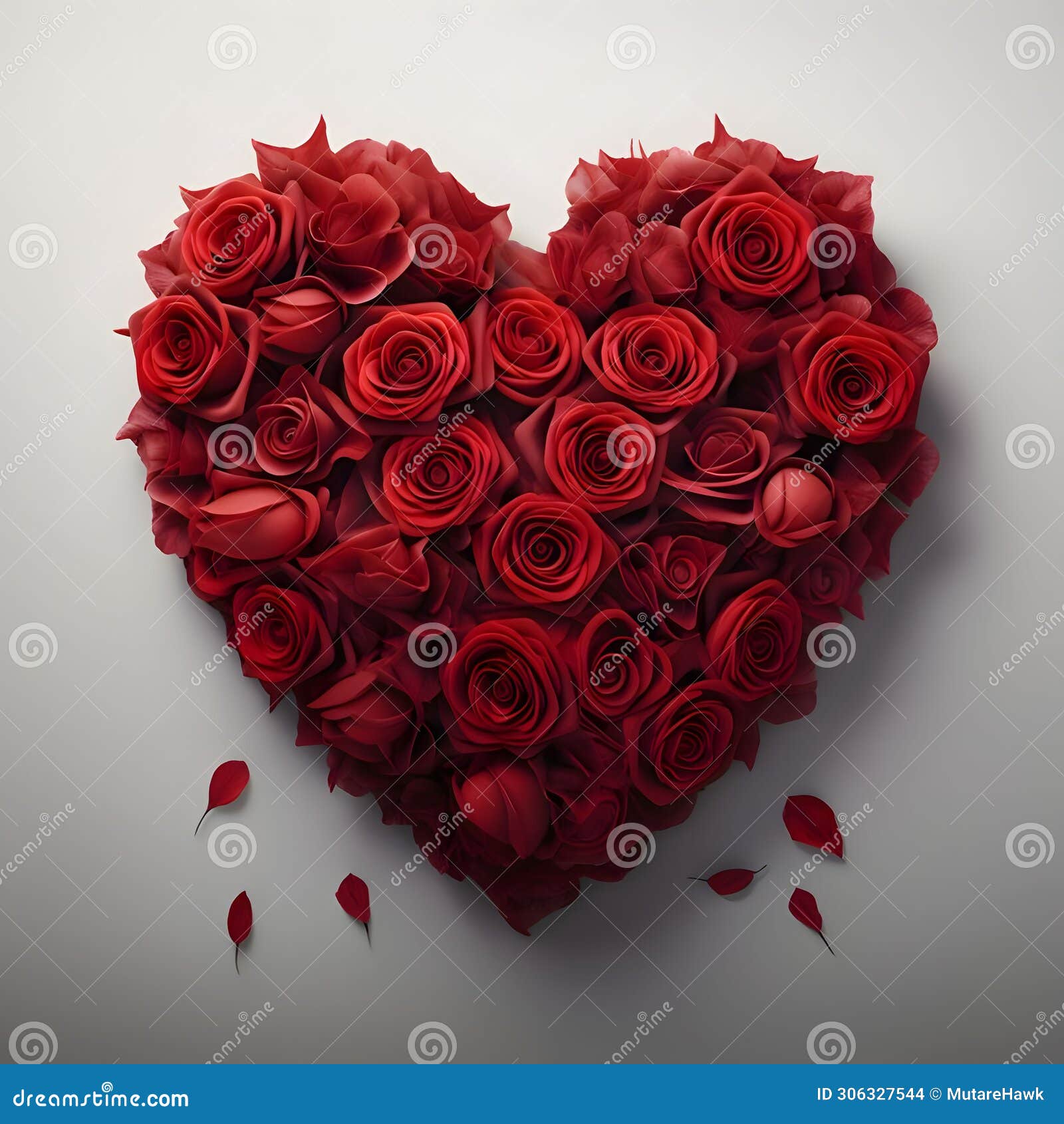 Red Heart of Roses. Heart As a Symbol of Affection and Love Stock ...