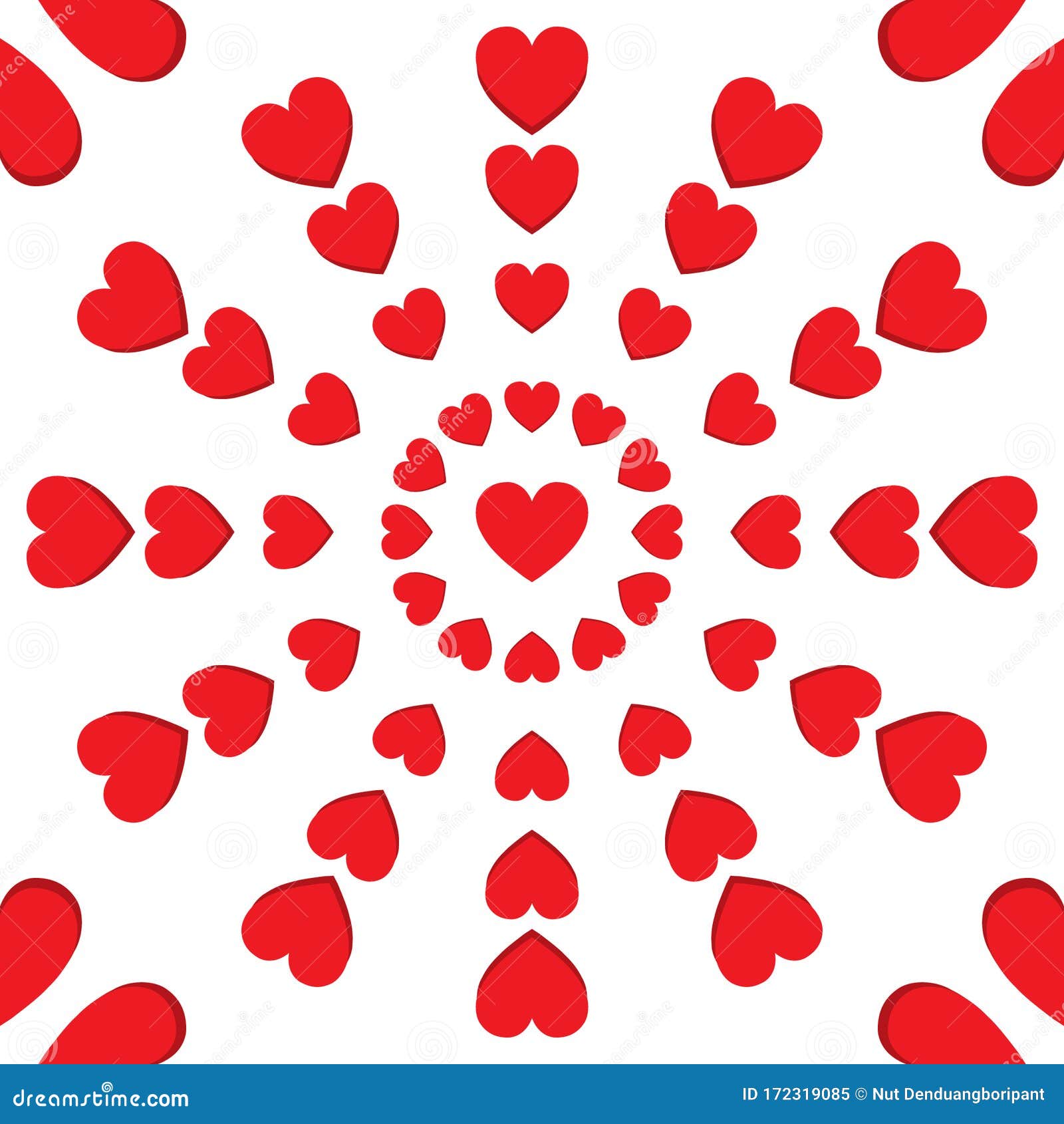 Red Heart Round Seamless Pattern Stock Vector - Illustration of texture ...