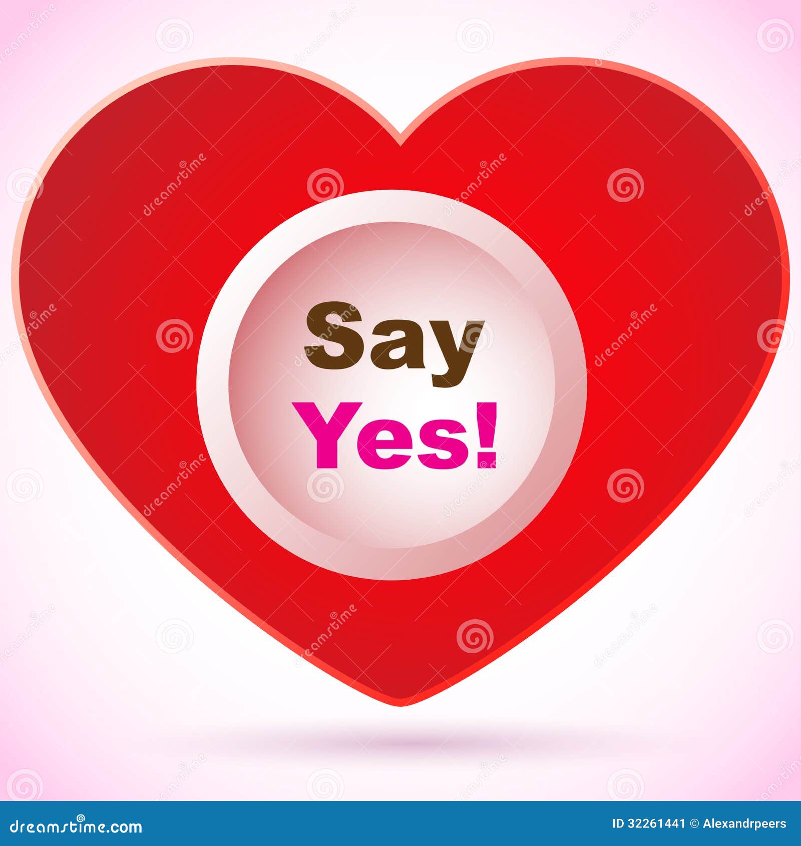Red heart - Say yes! stock illustration. Illustration of decor - 32261441