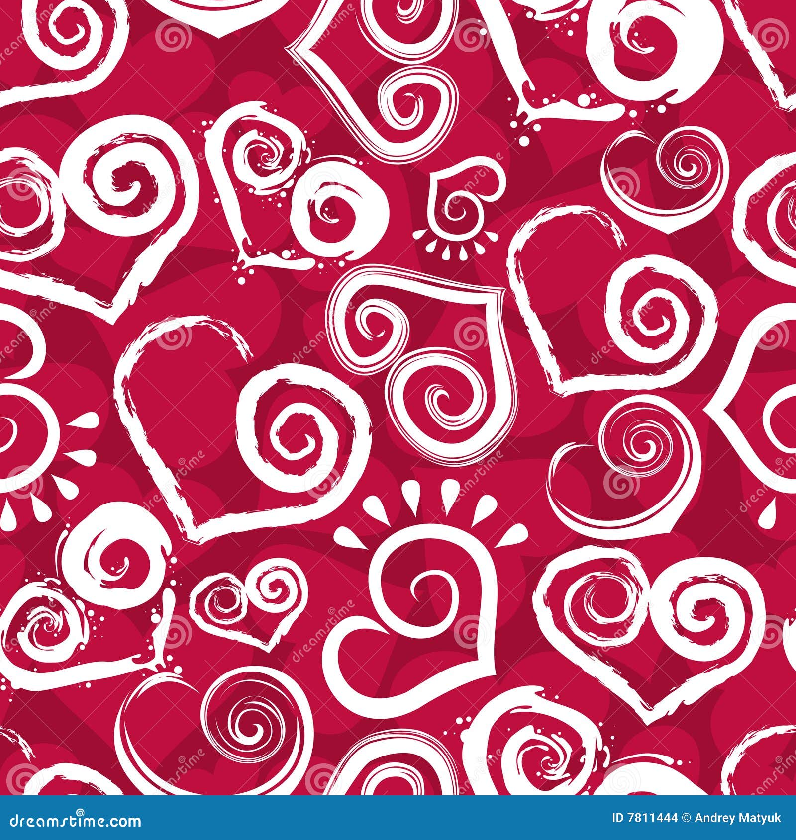 Red heart seamless stock vector. Illustration of sign - 7811444